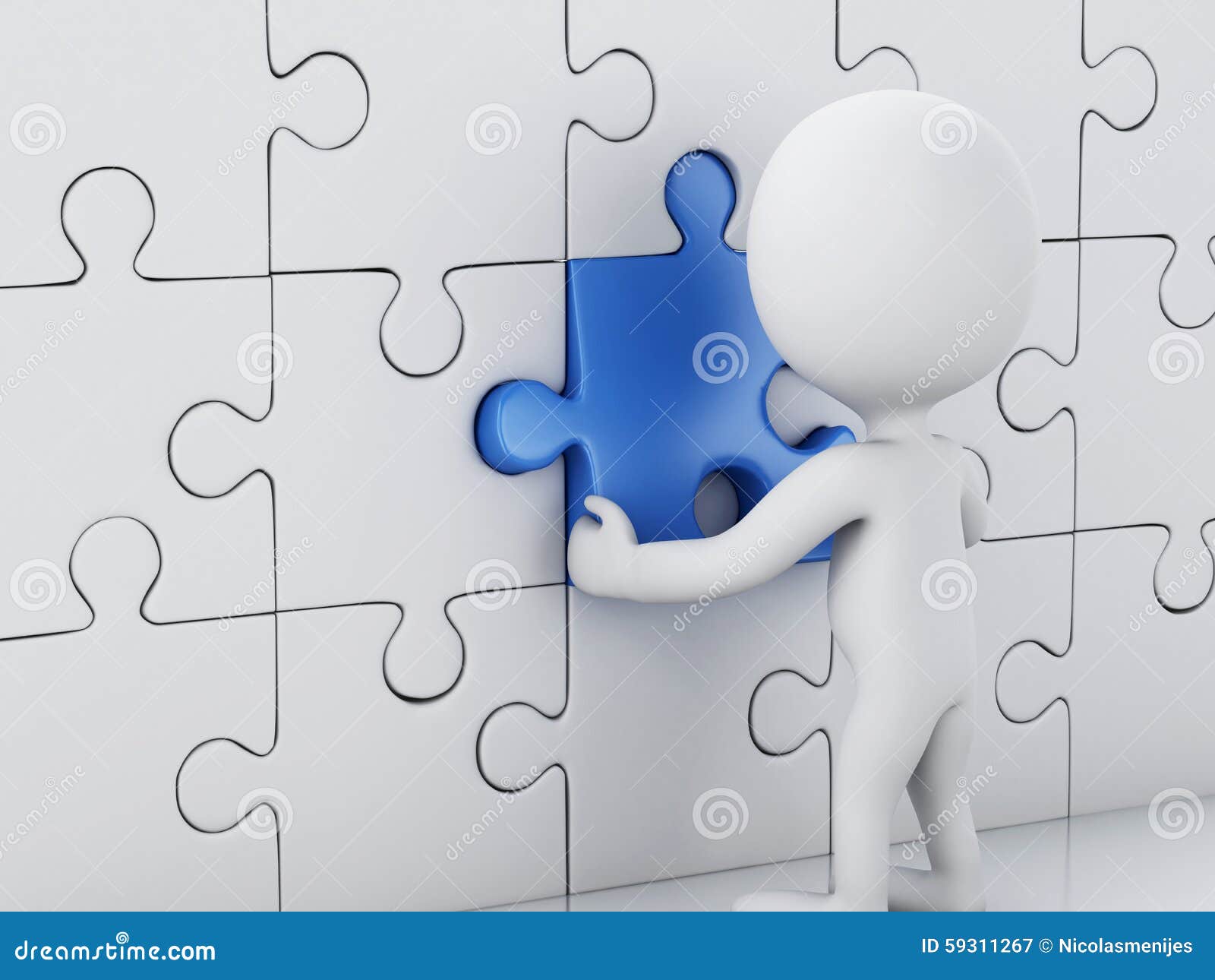 Two People Assemble Tow Piece Of A Puzzle Stock Image | CartoonDealer ...