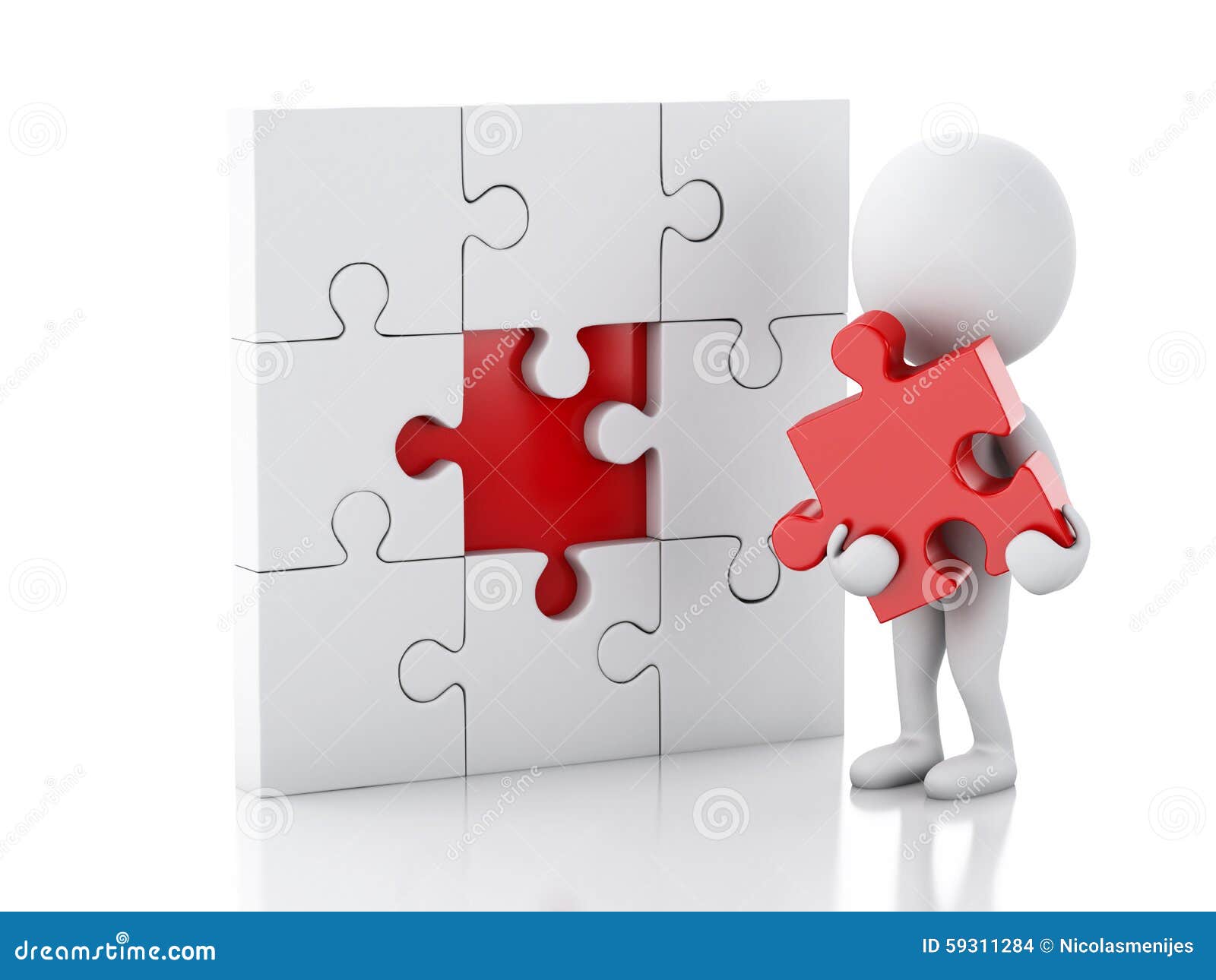 Two People Assemble Tow Piece Of A Puzzle Stock Image | CartoonDealer ...