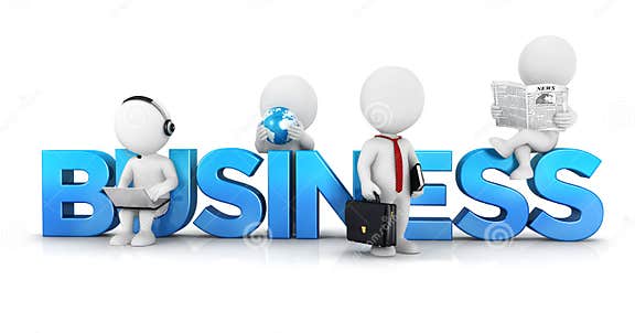 3d White People Business Concept Stock Illustration - Illustration of ...
