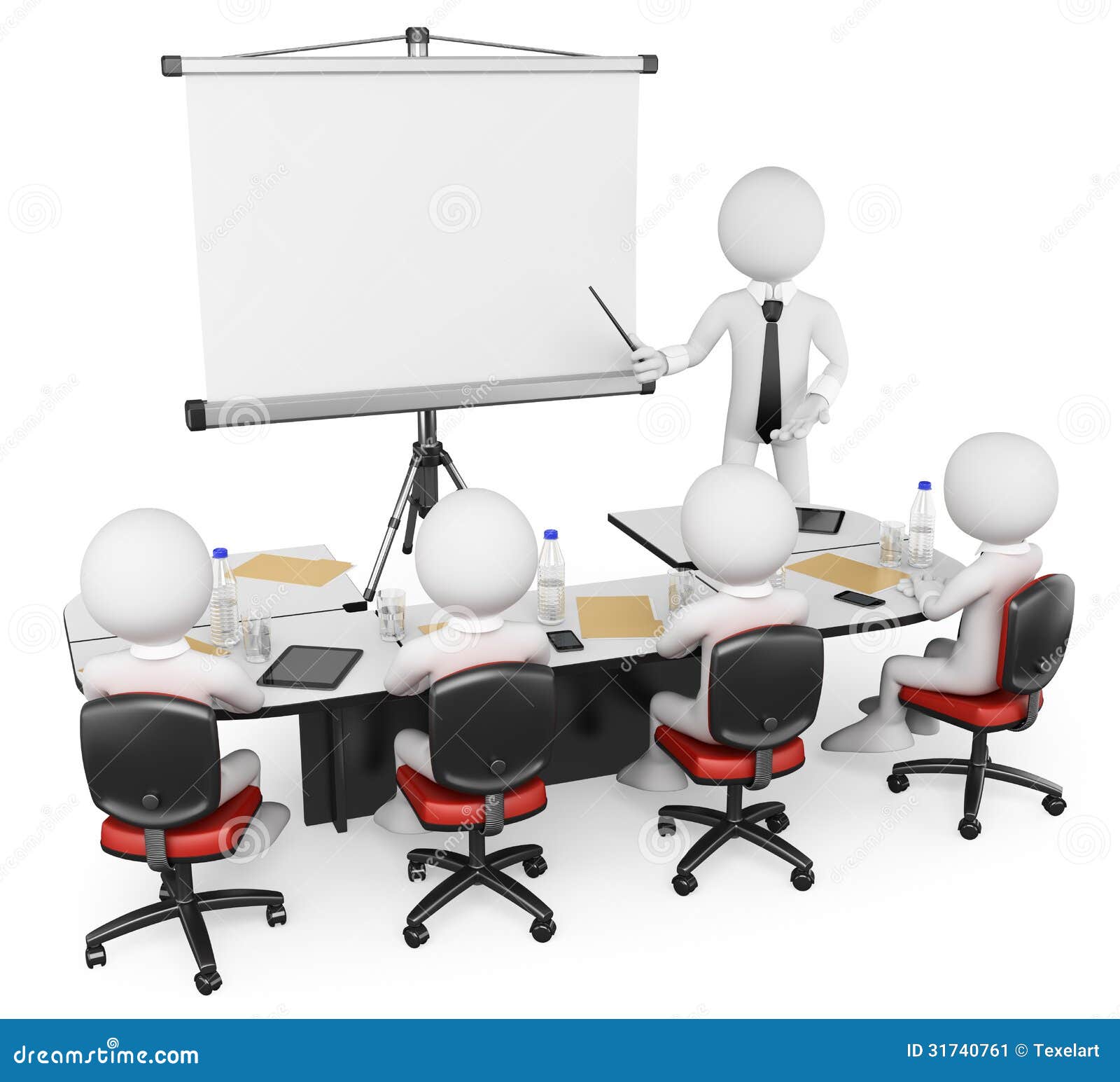 3D White People. Business Workshop Stock Illustration - Illustration of ...