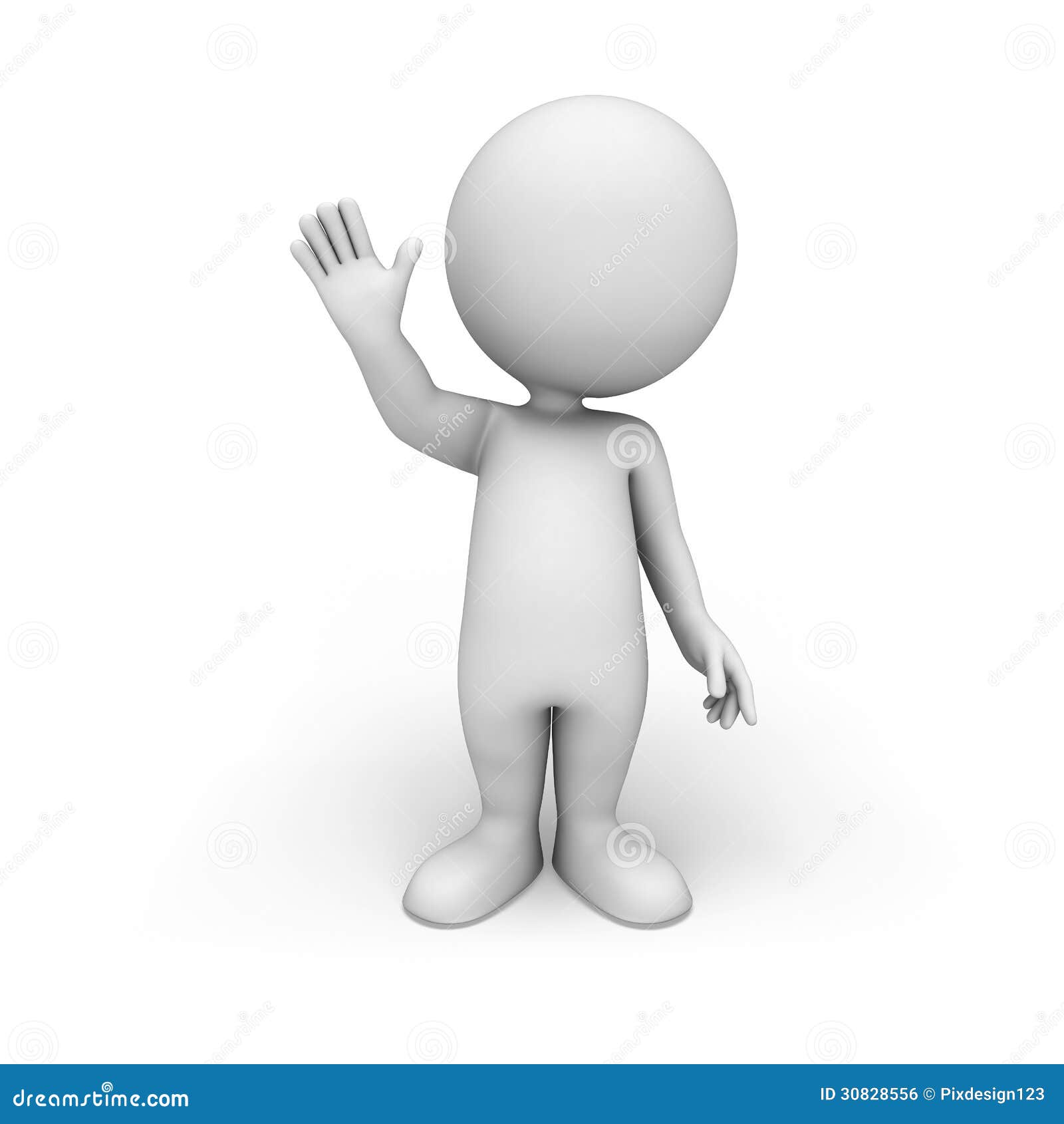 Stock Photo: 3d white people with bye sign. Image: