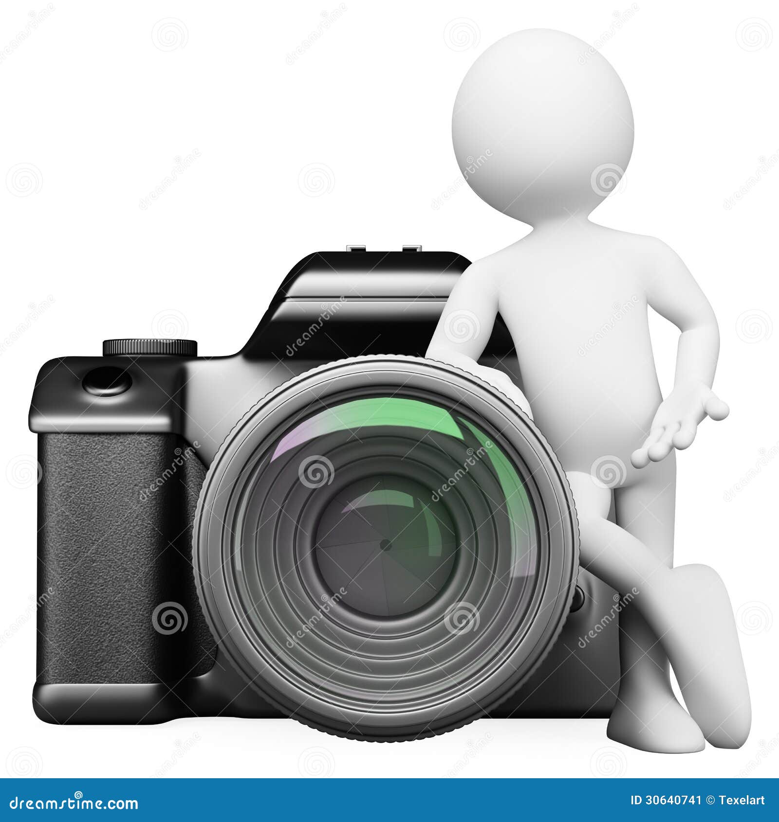 3D White People. Digital Camera DSLR Stock Illustration - Illustration ...