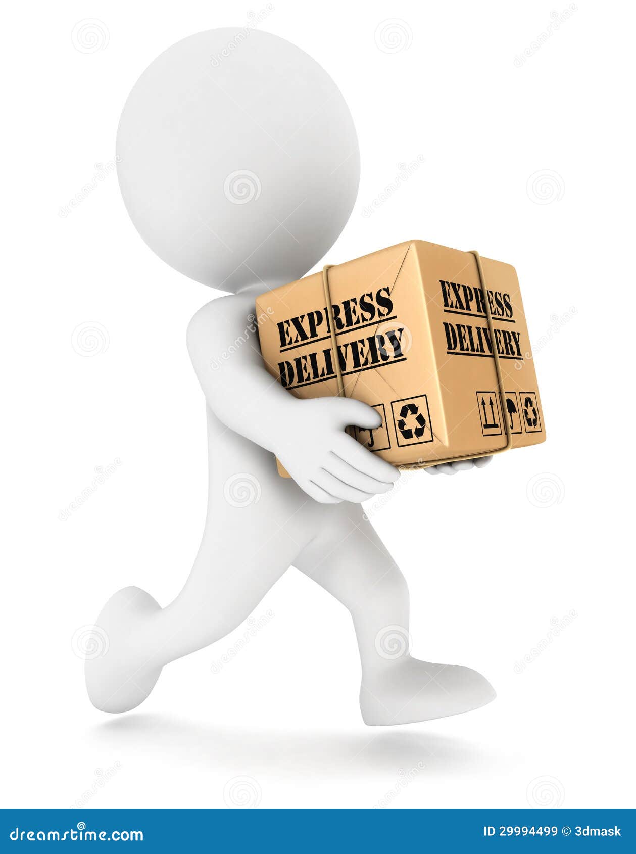 3d White People Express Delivery Stock Illustration - Illustration of ...