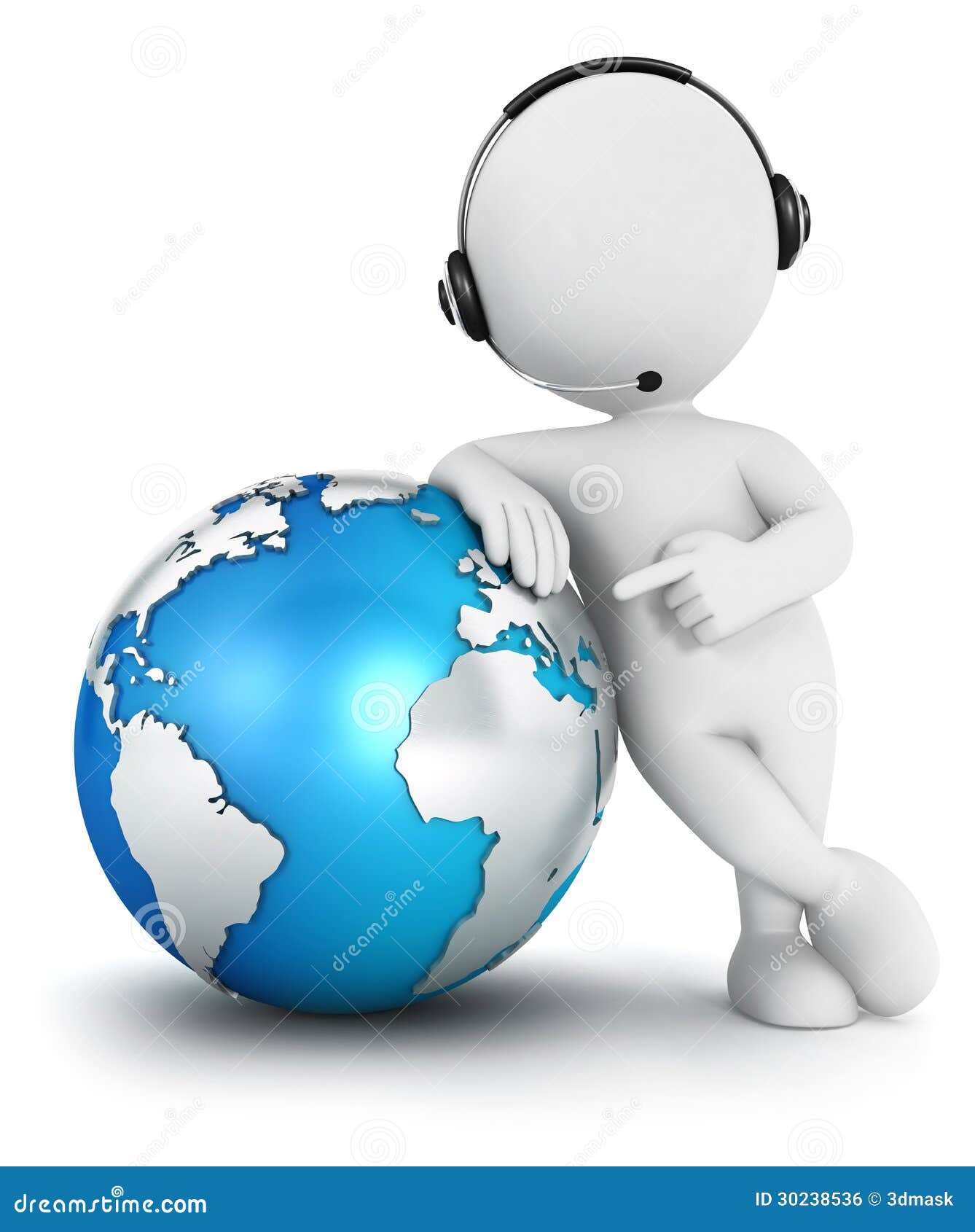 3d White People Global Communication Stock Illustration - Illustration ...