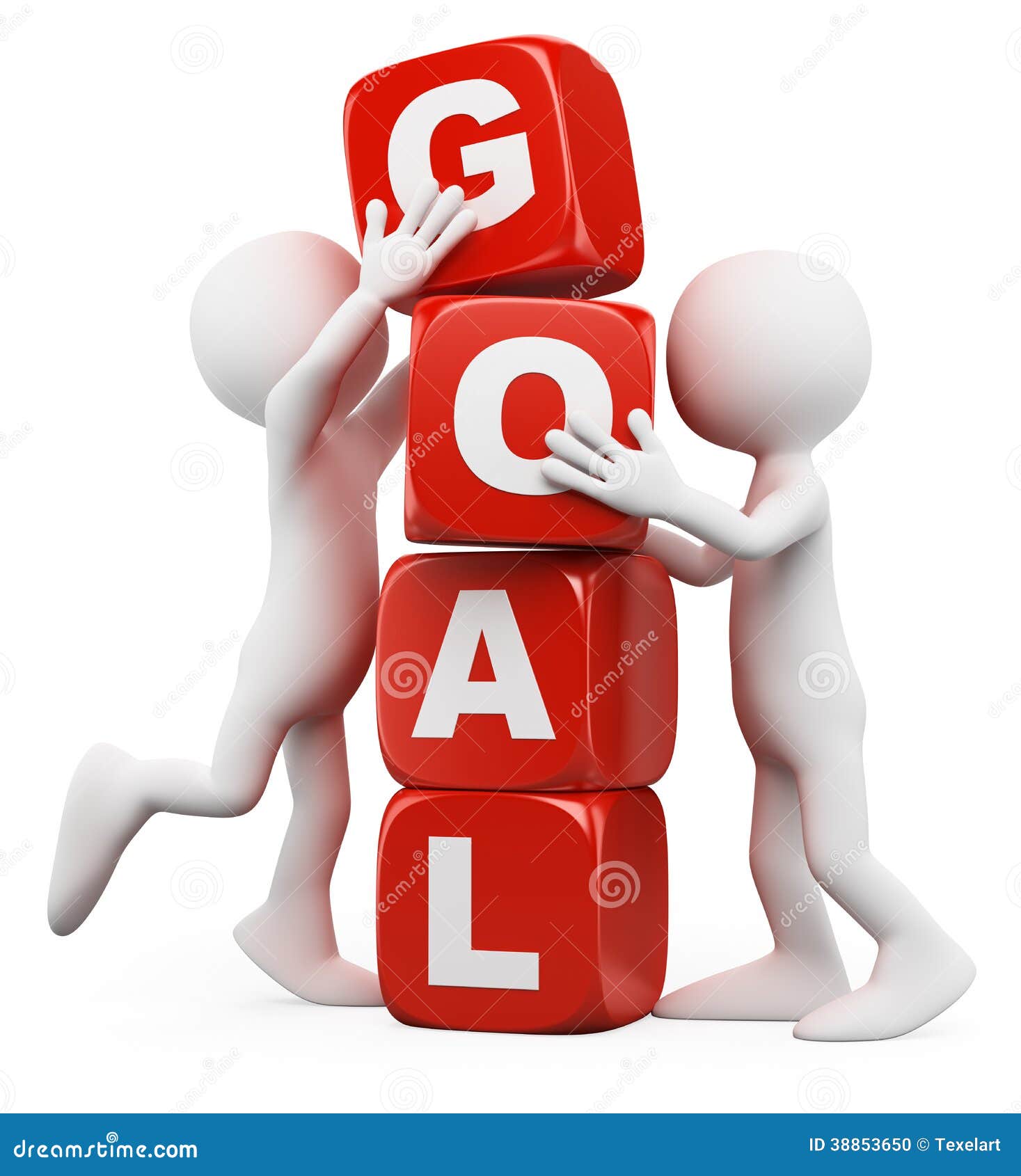 3D White People. Goal Concept Stock Illustration - Illustration of ...