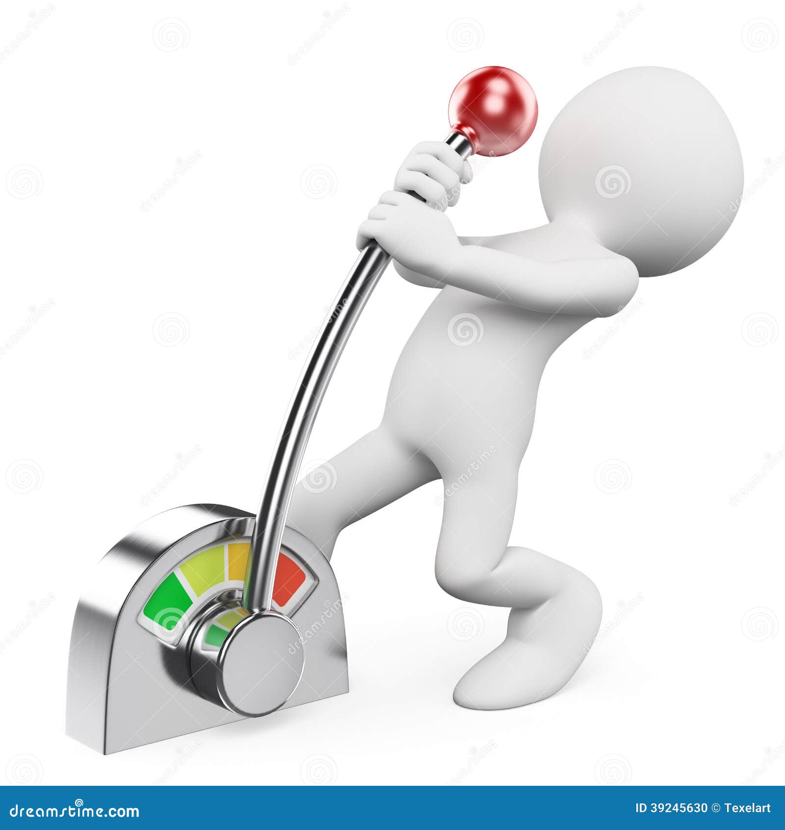 3D White People. Metallic Switch on Off Stock Illustration ...