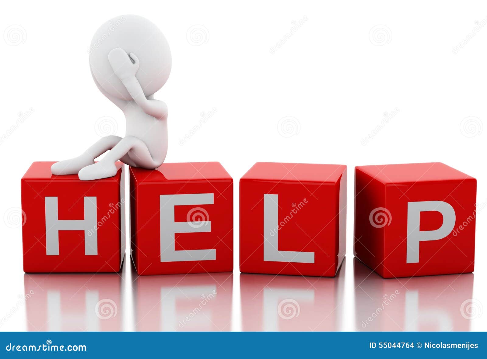 3d white people need help stock illustration. Illustration of people ...