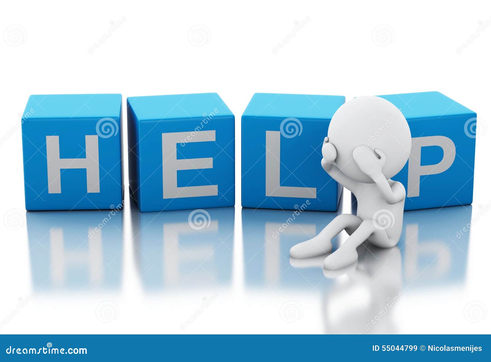 3d white people need help stock illustration. Illustration of friend ...