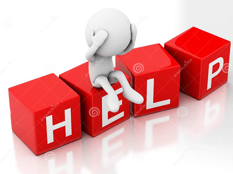 3d white people need help stock illustration. Illustration of partner ...