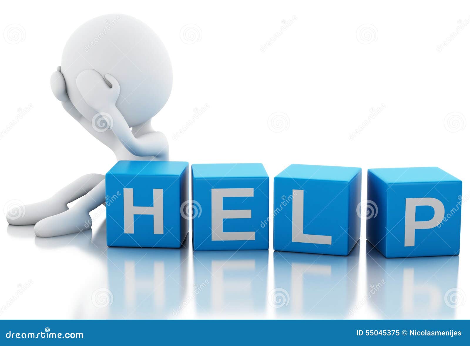 3d white people need help stock illustration. Illustration of ...