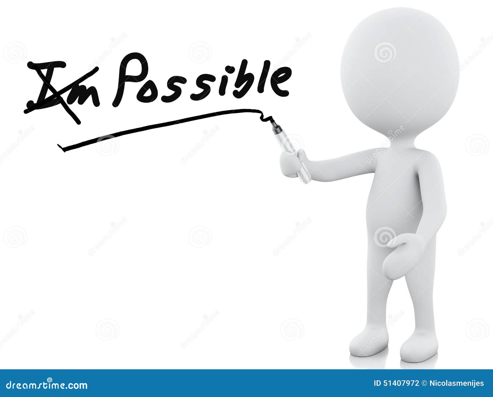 3d White People, Optimistic Attitude. Isolated White Background Stock ...