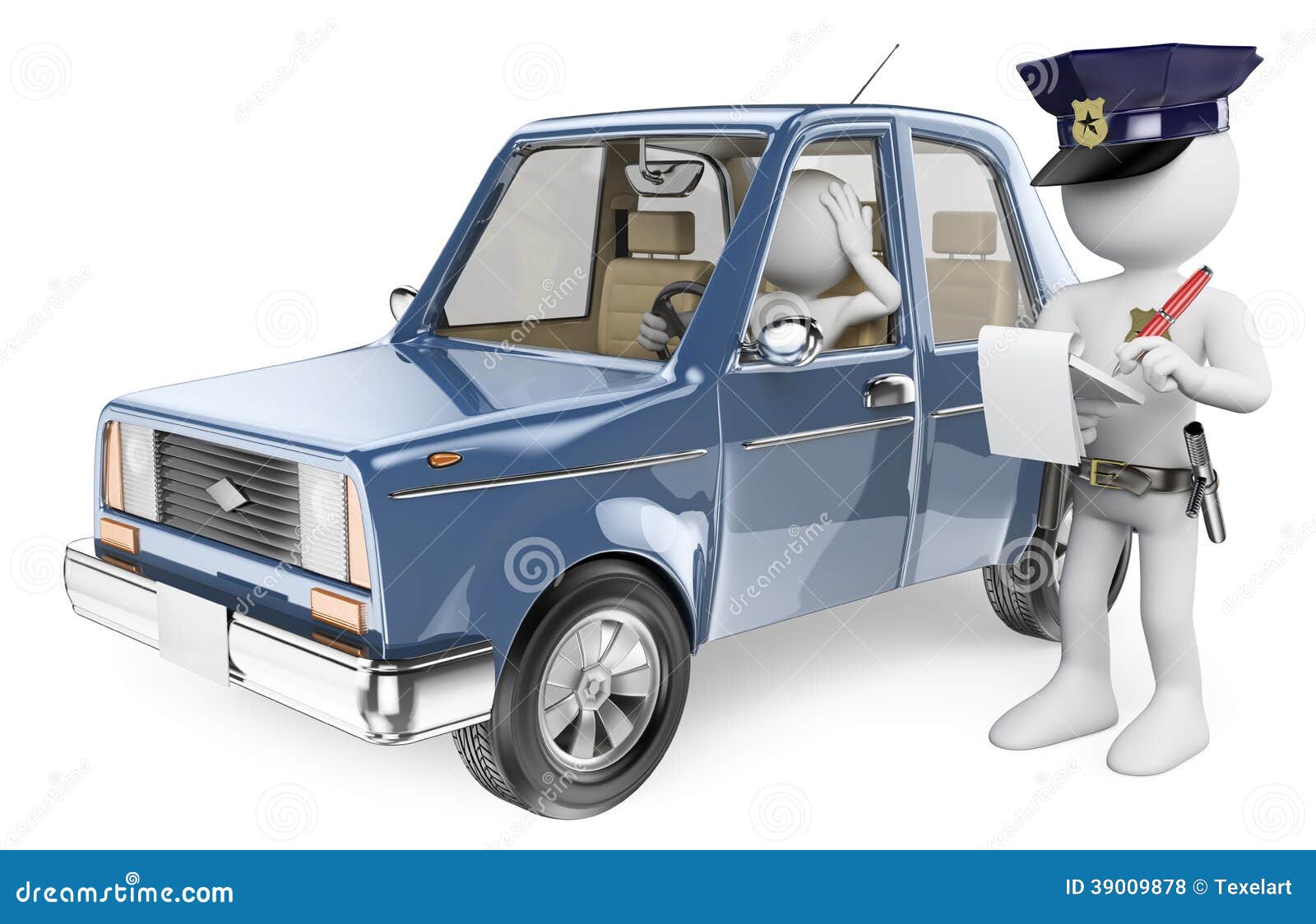 3D White People. Police Imposing A Fine Stock Photography ...