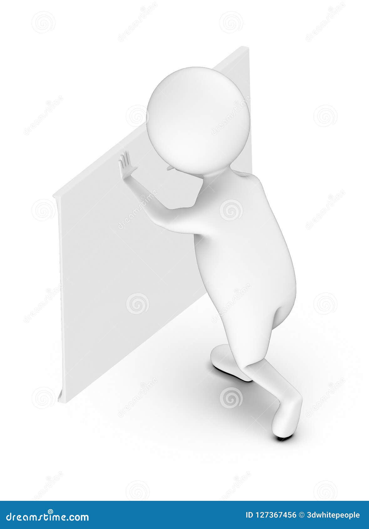 White 3d Man Pushing Red Concept Success Arrow Royalty-Free Stock Photo ...