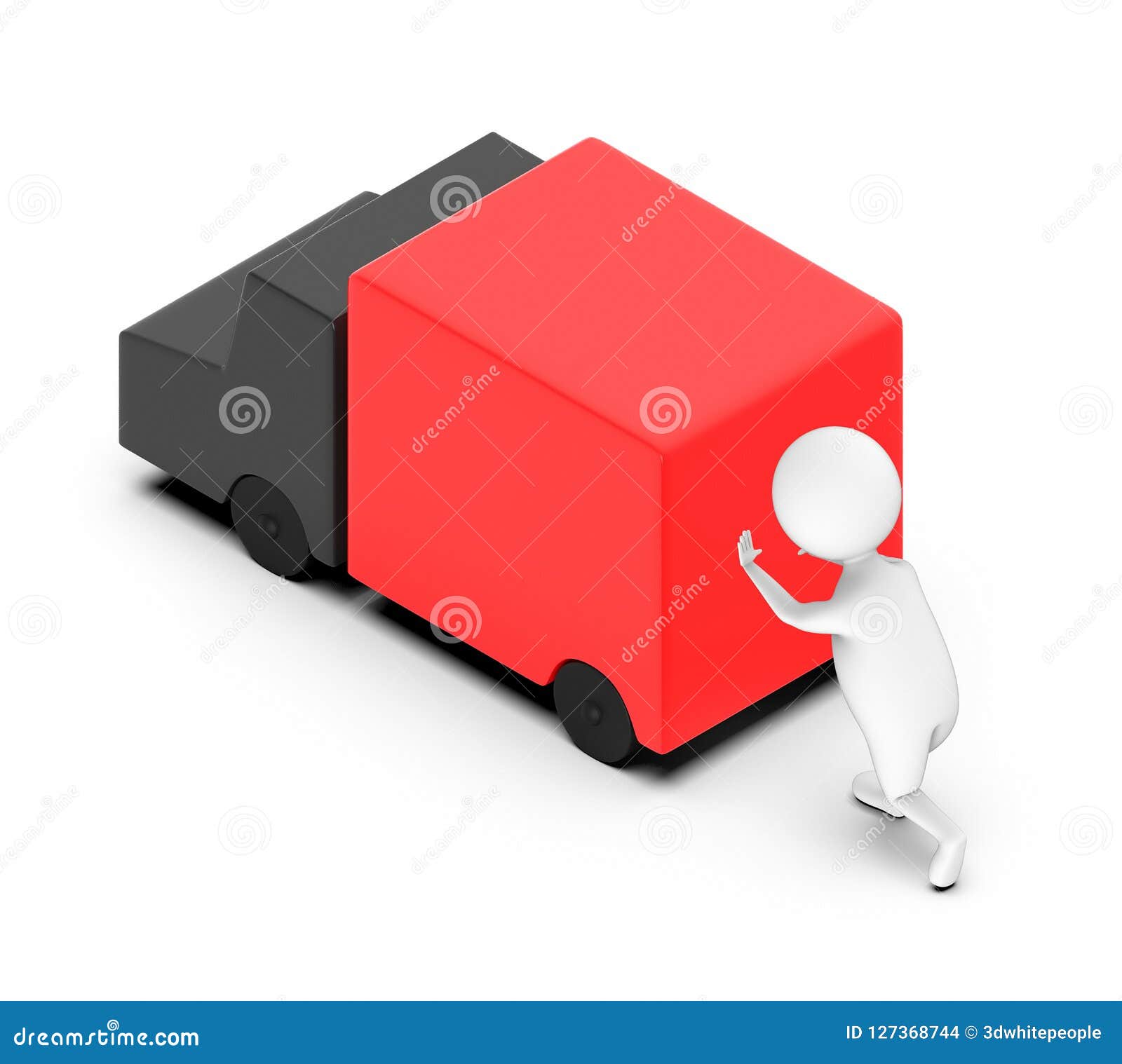 White 3d Man Pushing Red Concept Success Arrow Royalty-Free Stock Photo ...