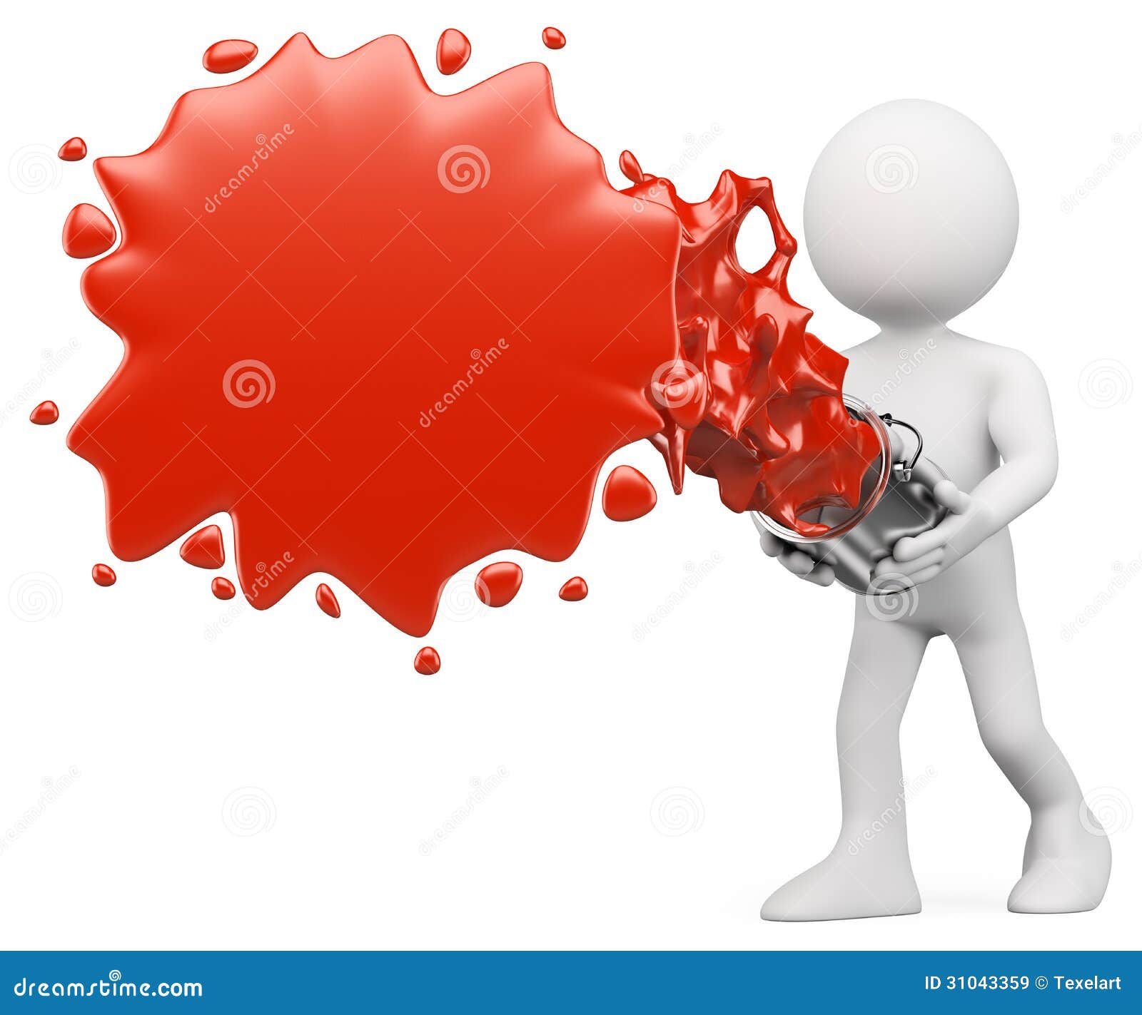 3D White People. Red Paint Splash Stock Illustration - Illustration of ...