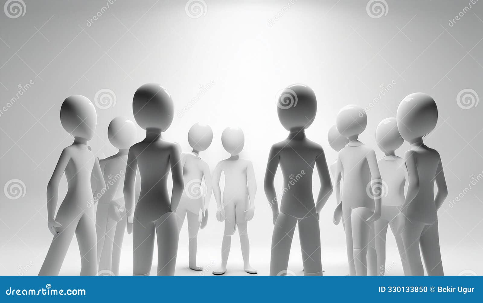 3d White People Team, White Background, 3d Image Stock Illustration ...