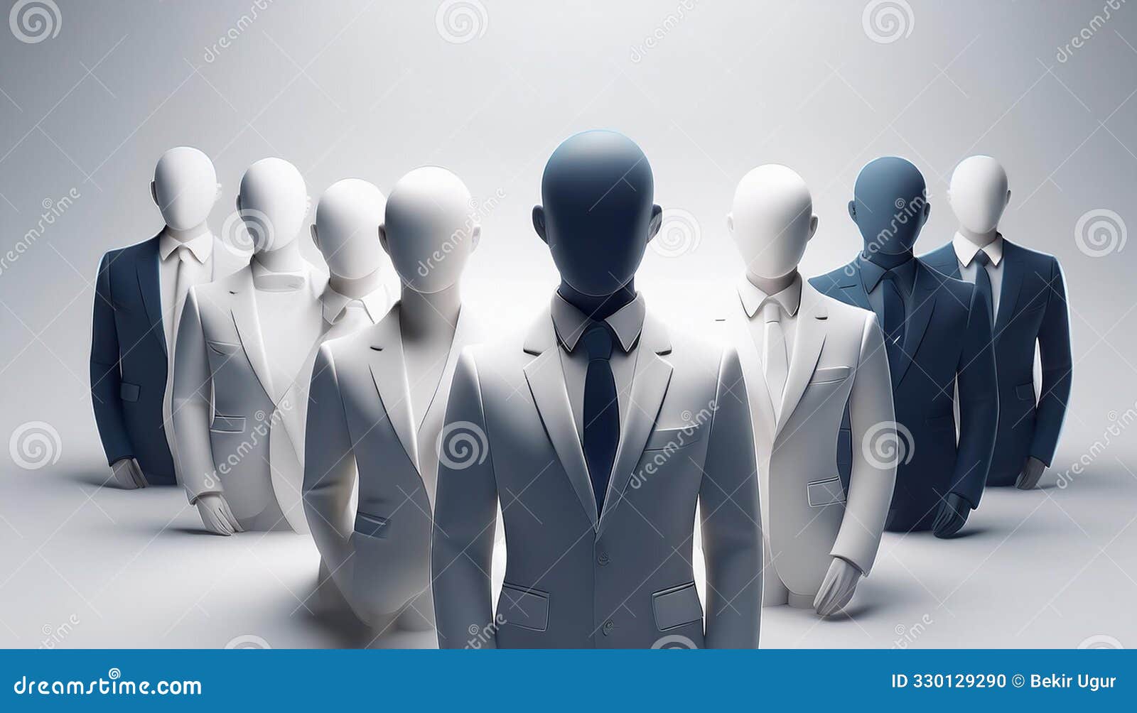3d White People Team, White Background, 3d Image Stock Illustration ...