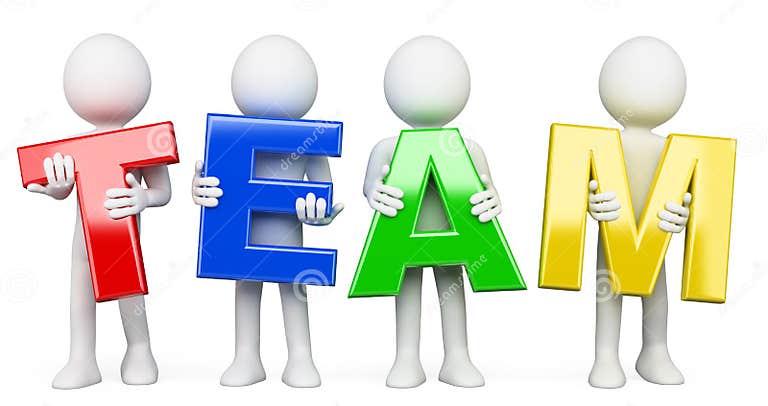 3D white people. Team stock illustration. Illustration of partnership ...