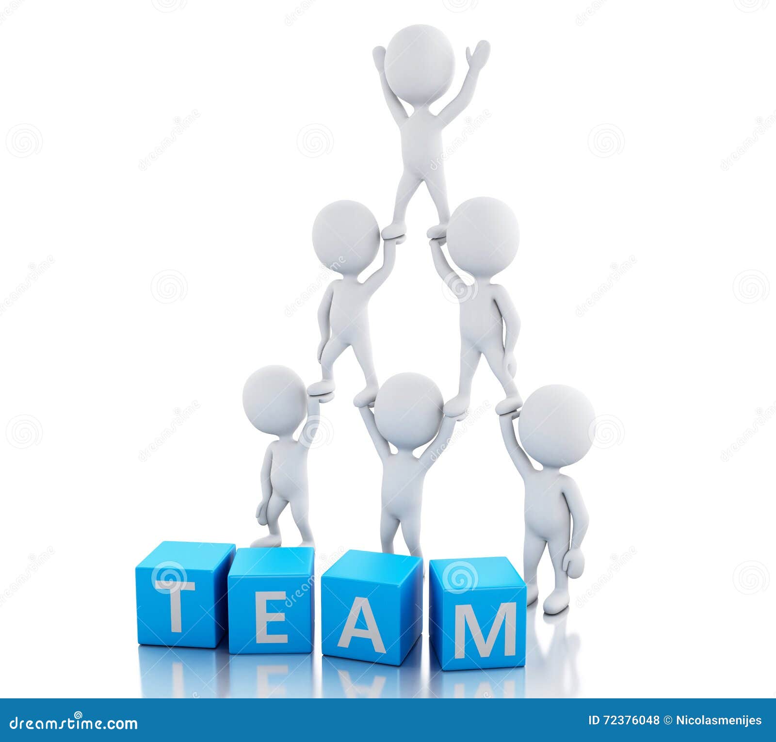 3d White People Team Work. Team Work and Business Concept. Stock ...