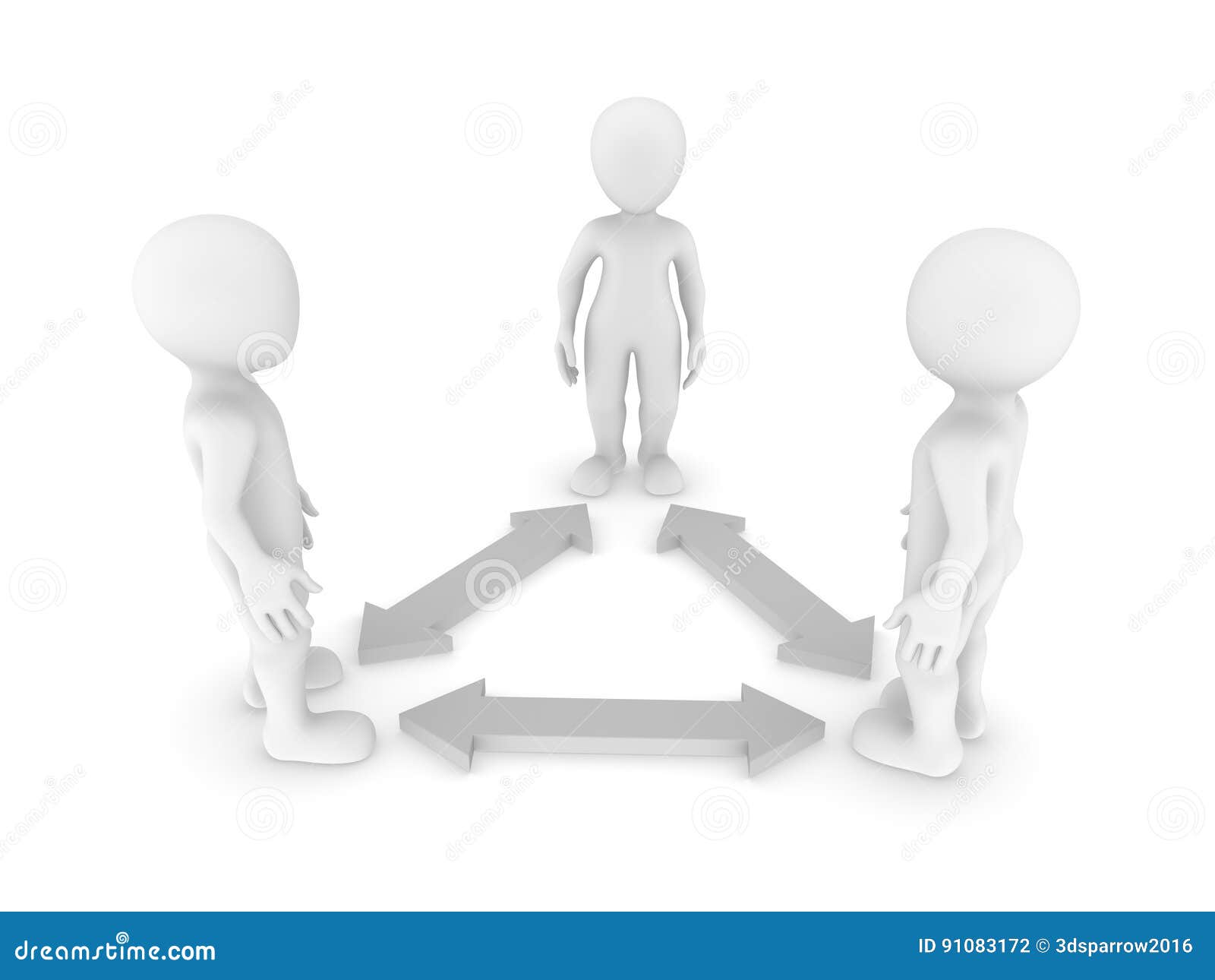 3d White People. Teamwork Concept Stock Illustration - Illustration of ...