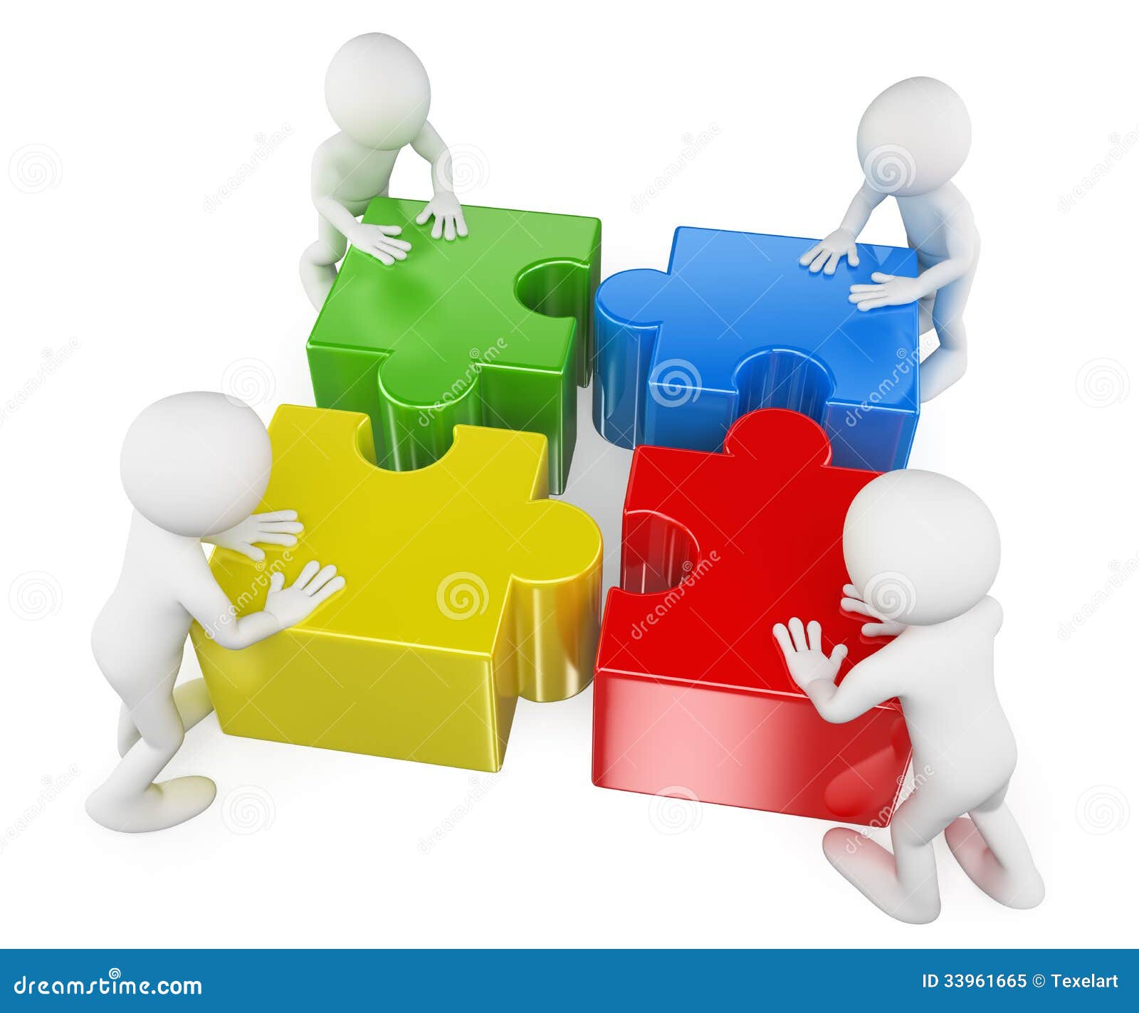 3D White People. Teamwork Solving the Puzzle Stock Illustration ... 3D White People. Teamwork Solving the Puzzle Stock Illustration ...
