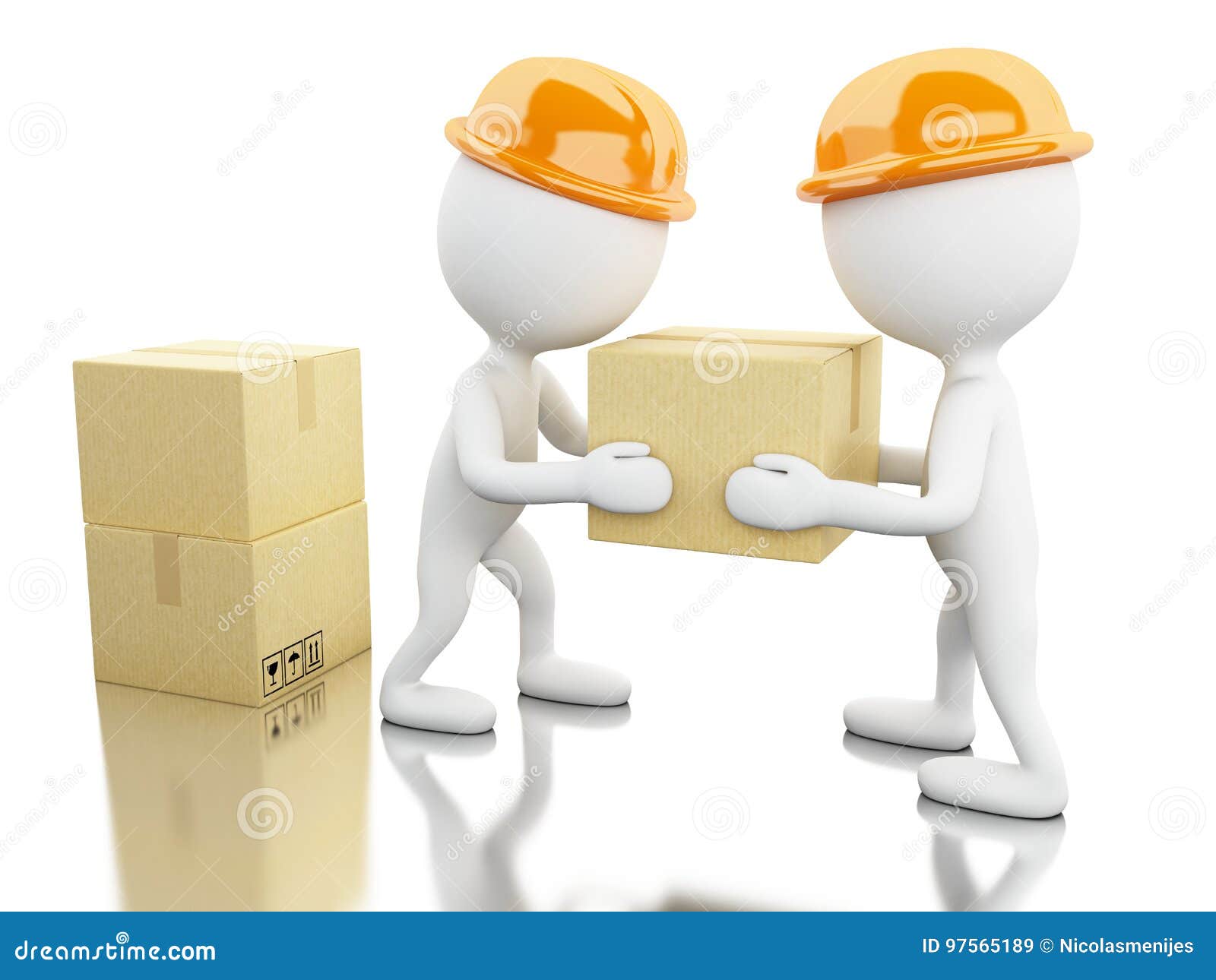 People Unload A Bunch Of Boxes. Parcel Delivery Stock Illustration ...