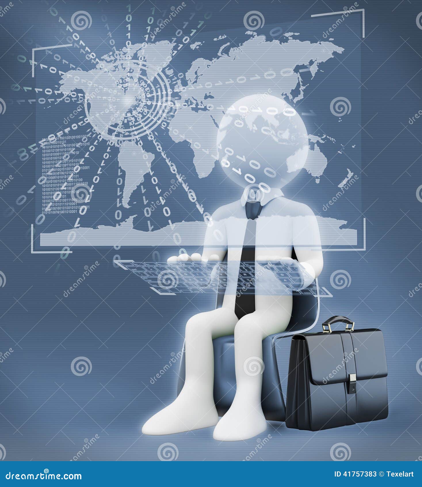3D White People. Virtual Global World Business Stock Illustration ...