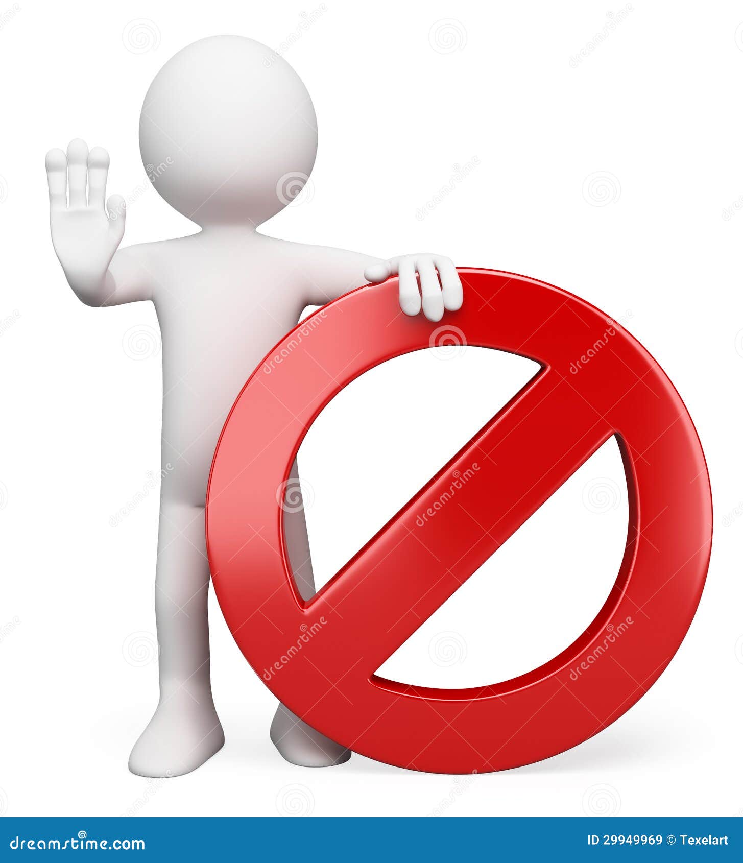 3D White People. Forbidden Sign Stock Illustration - Illustration of ...