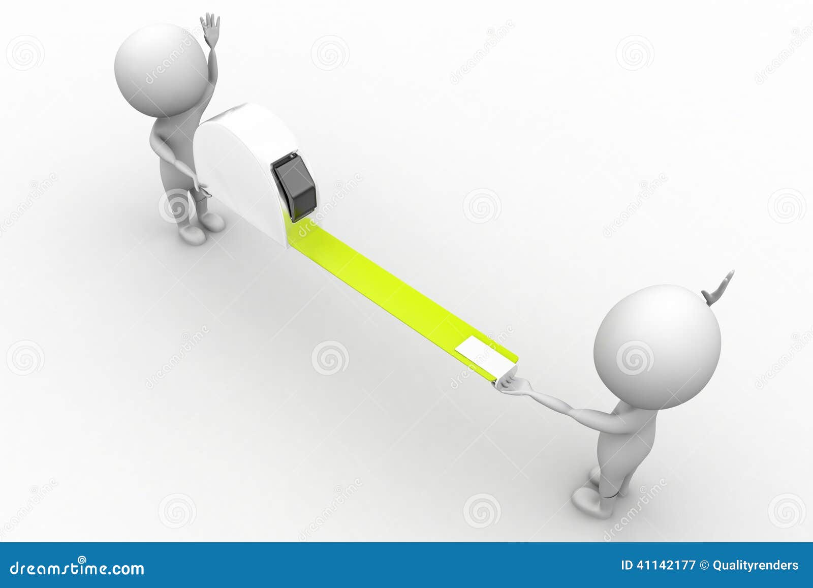 3d White Person with a Measuring Tape Stock Illustration - Illustration ...