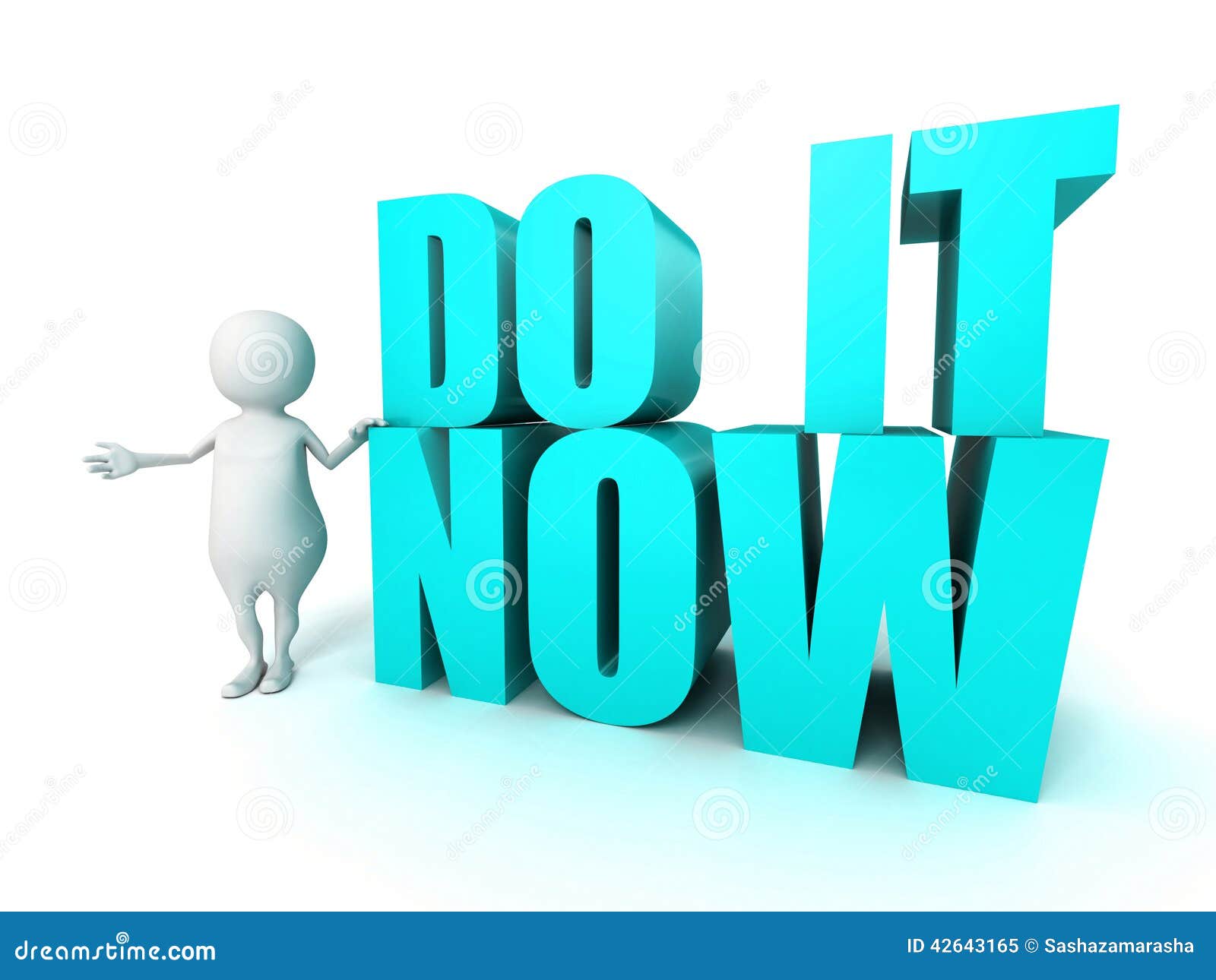3d White Person and Text DO it NOW Stock Illustration - Illustration of ...