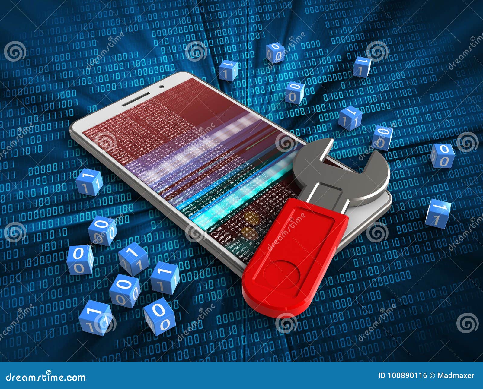 3d white phone stock illustration. Illustration of flat - 100890116