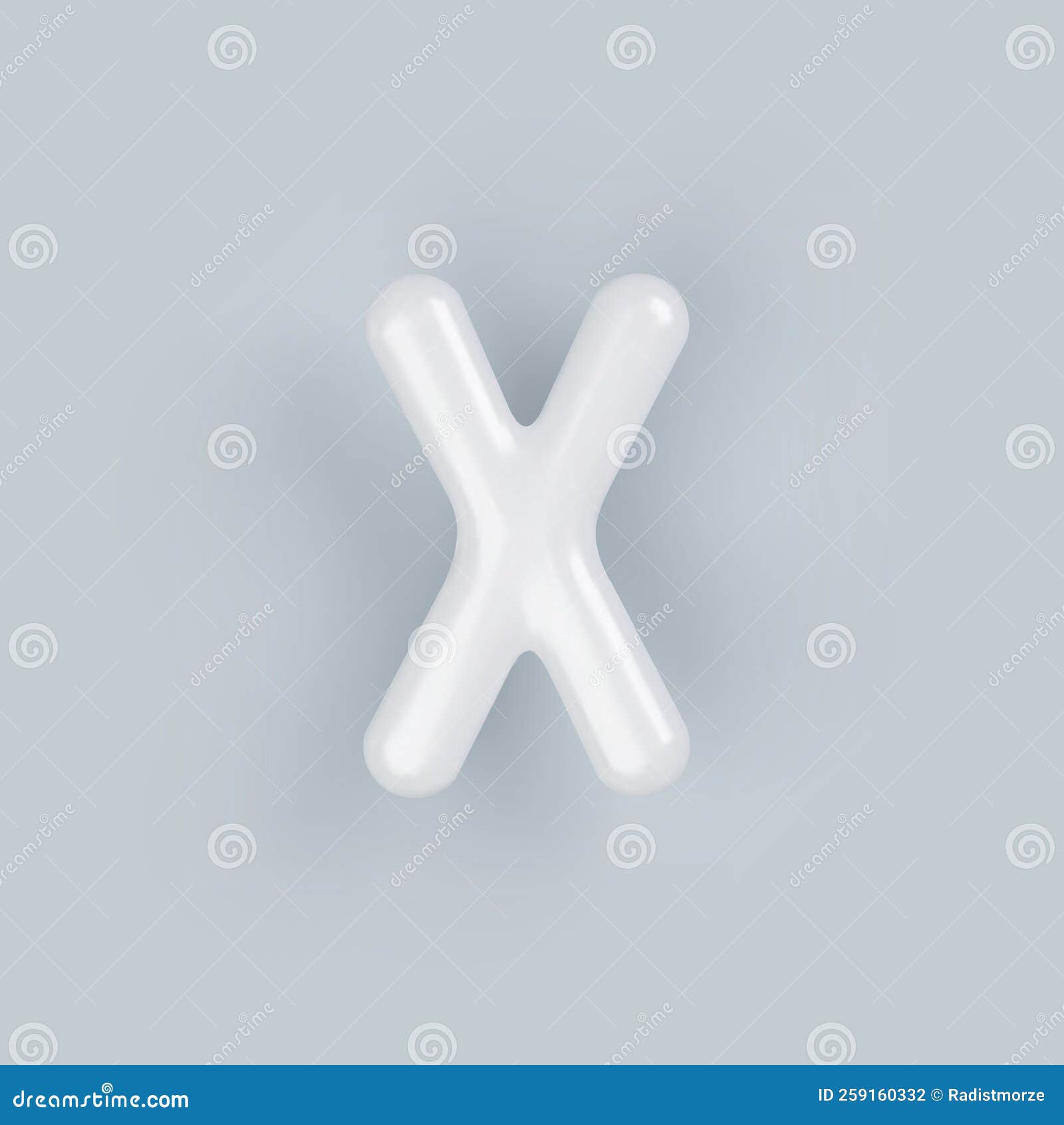 3D White Plastic Uppercase Letter X with a Glossy Surface on a Gray ...