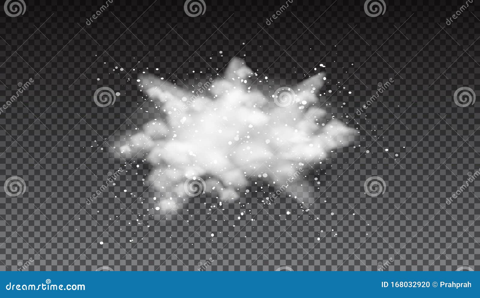 3D White Powder Explosion on Transparent Back Stock Vector ...