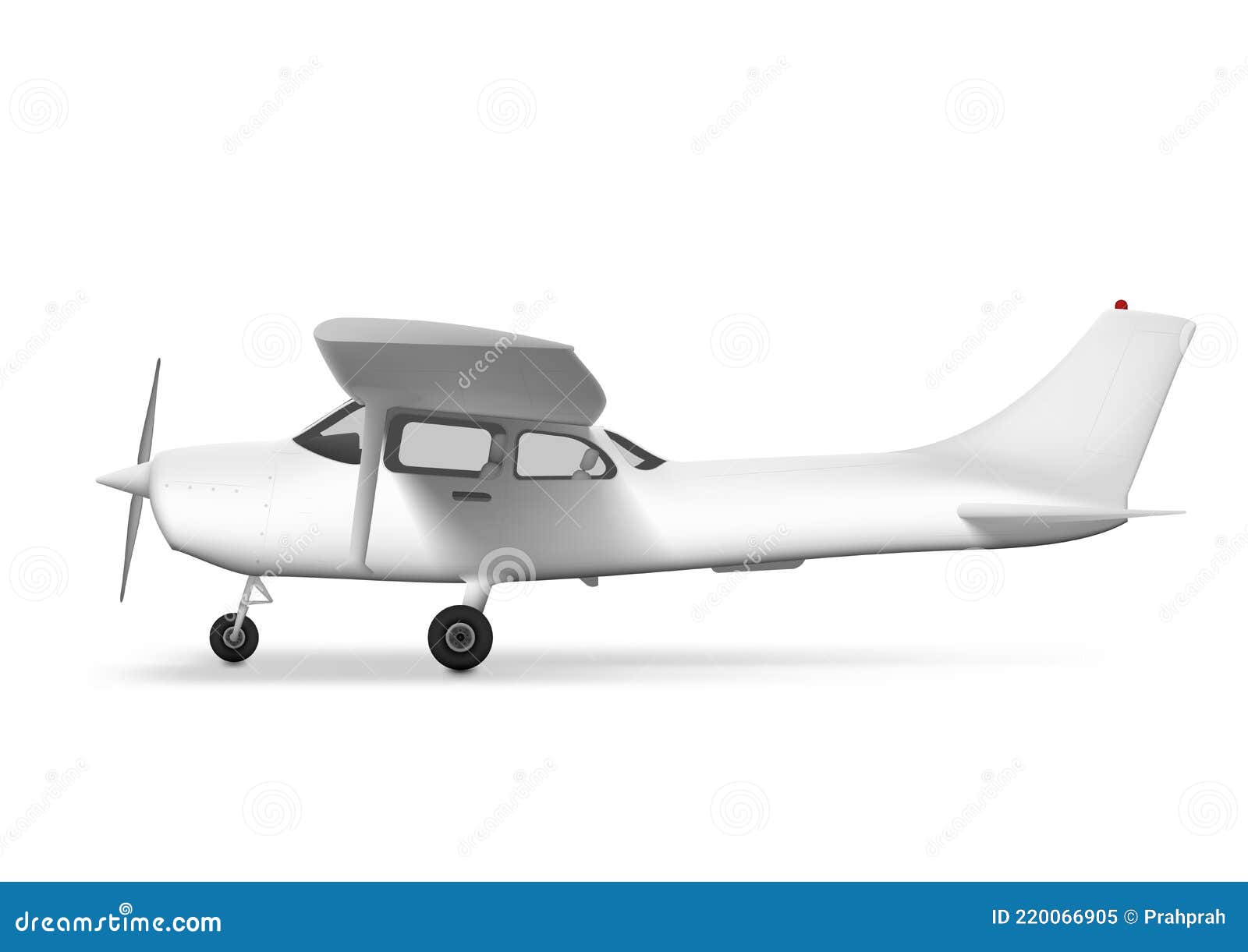 3D White Private Single Engine Taxiing Plane Stock Vector ...