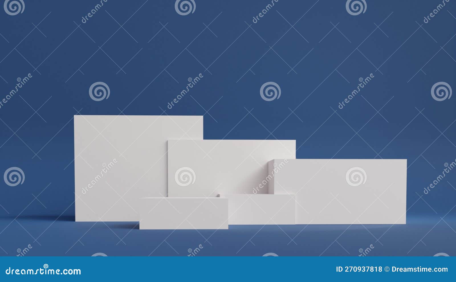 3d White Product Display Square Displays Cosmetics on Blue Background ...