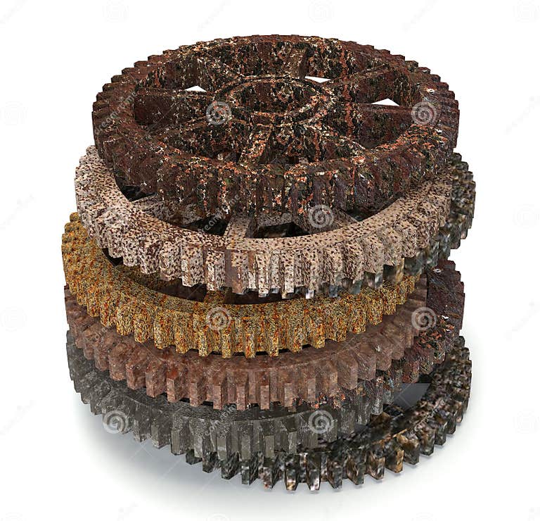 3d white red cog icon stock illustration. Illustration of business ...