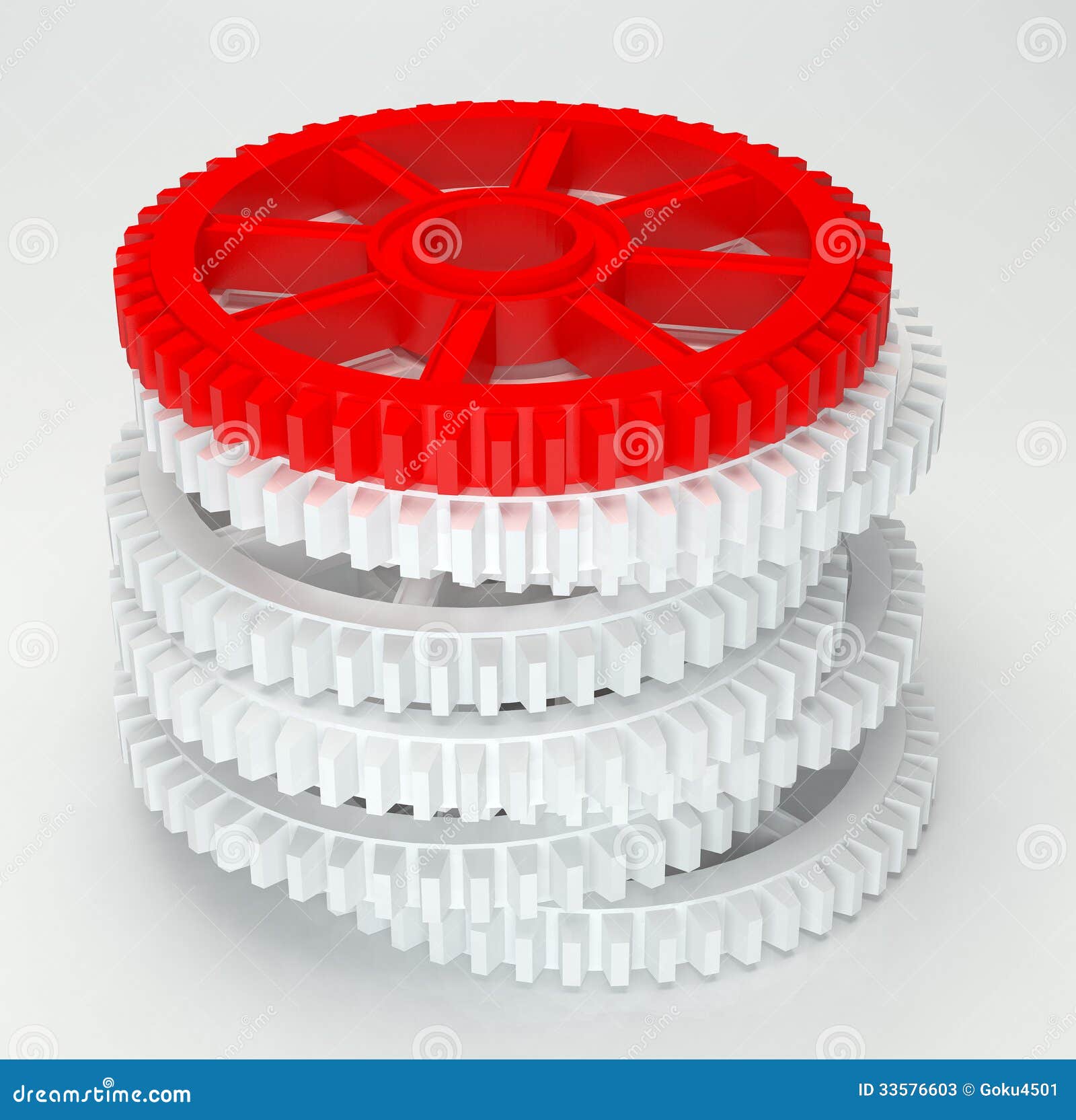 3d white red cog icon stock illustration. Illustration of gear - 33576603