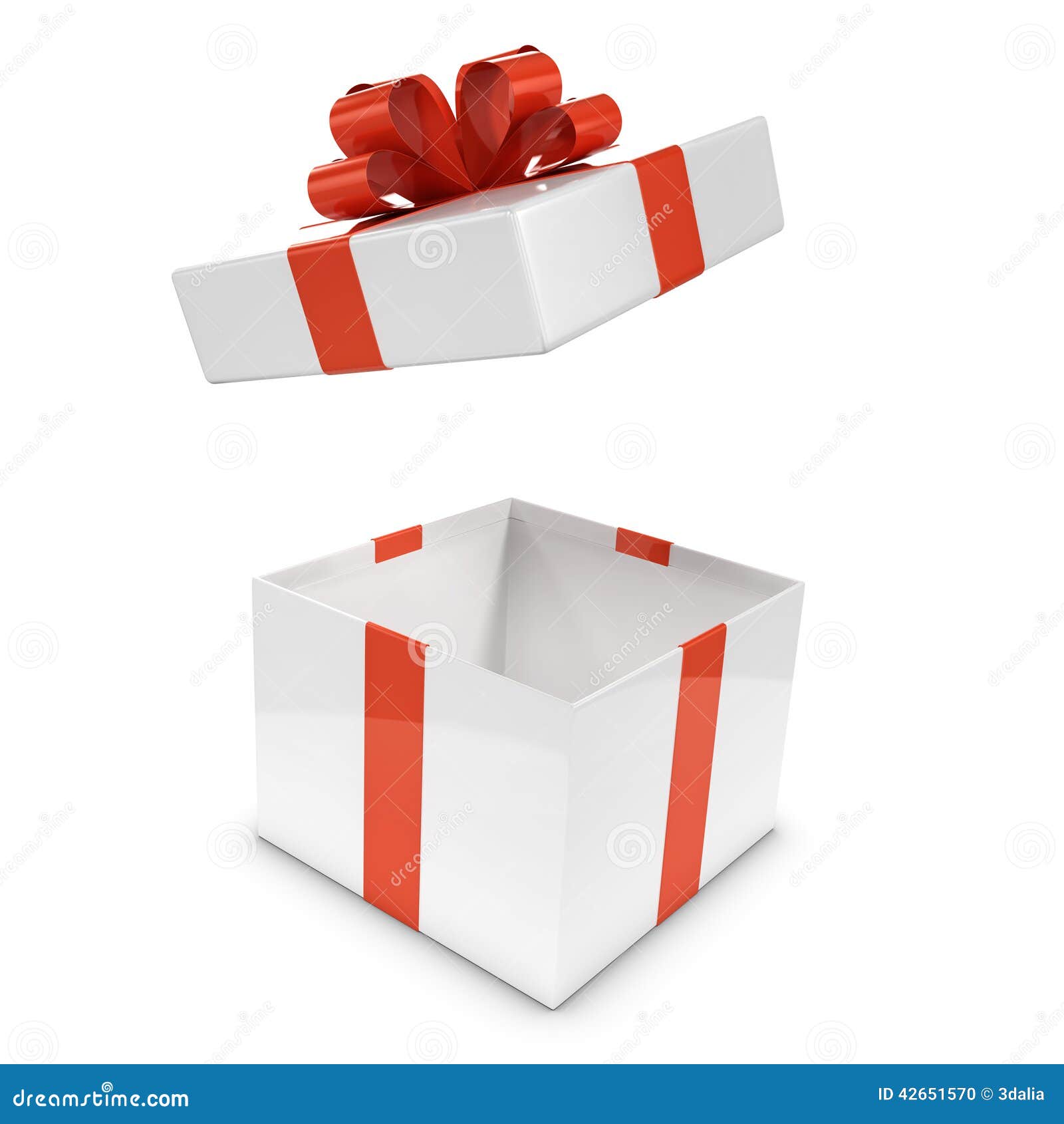 3d White and Red Gift Box Bursts Open Stock Illustration - Illustration ...