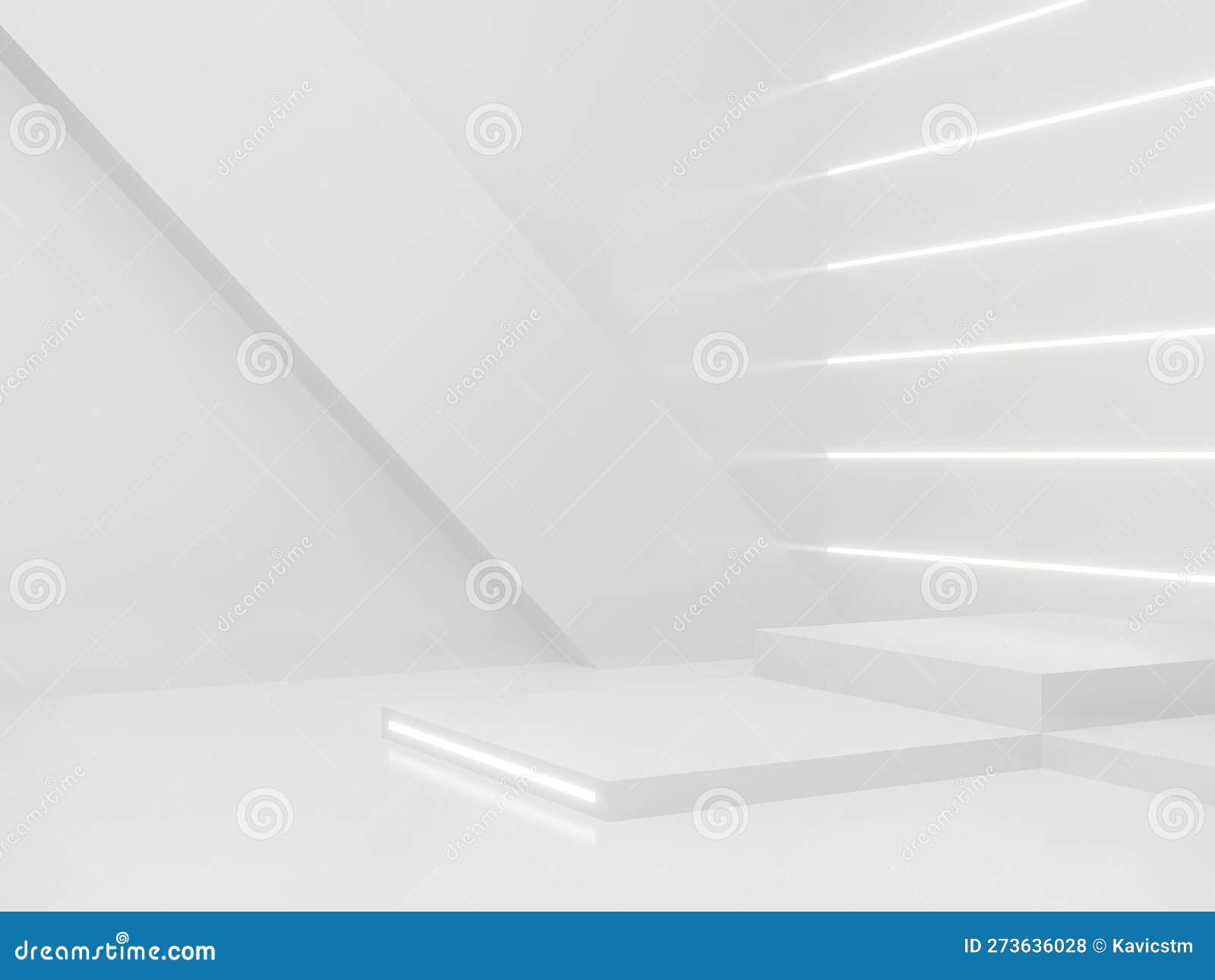 3D White Sci-Fi Product Display Mockup. Scientific Background with ...