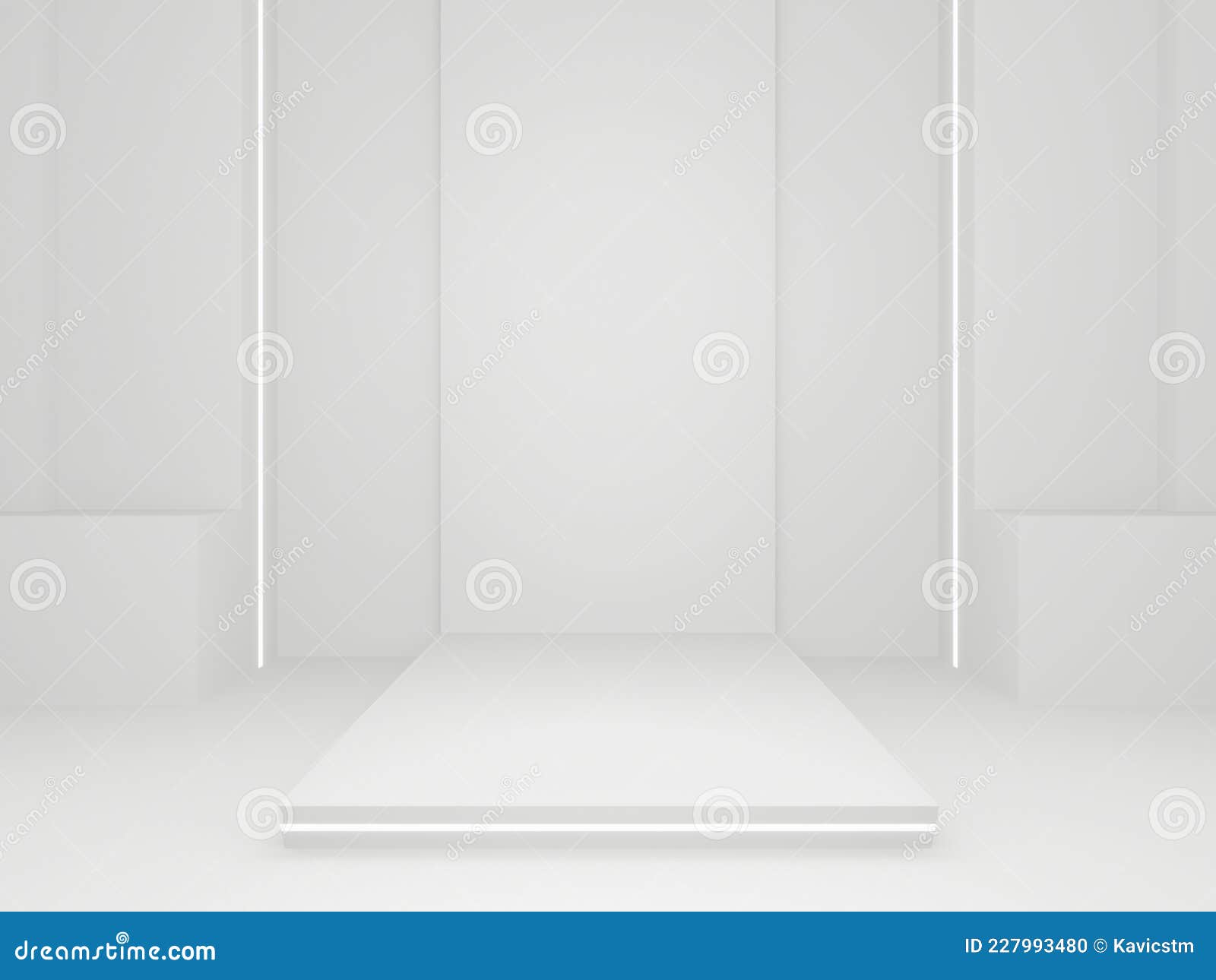 3D White Scientific Product Stand. White Background Stock Illustration ...