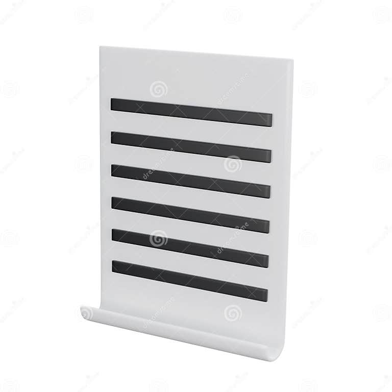 3d White Sheet of Paper Document with Strokes Logo Icon. Management Efficient Work on Project ...