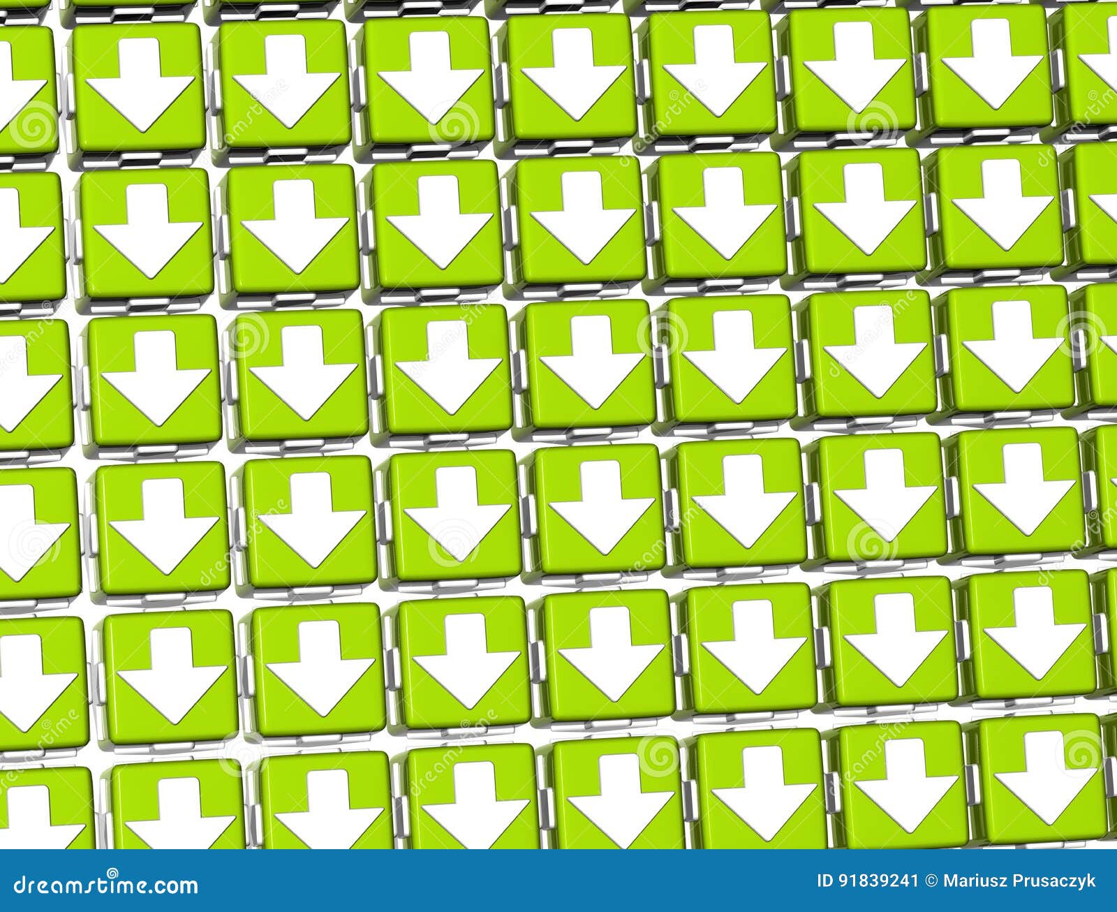 3D White Sign Arrows in Green Blocks Stock Illustration - Illustration ...