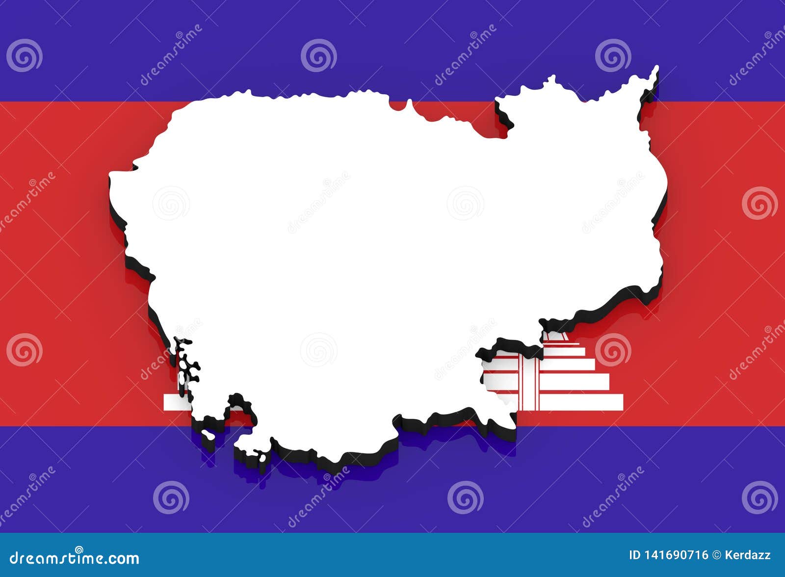 Cambodia State Map Vector Silhouette | CartoonDealer.com #123850342