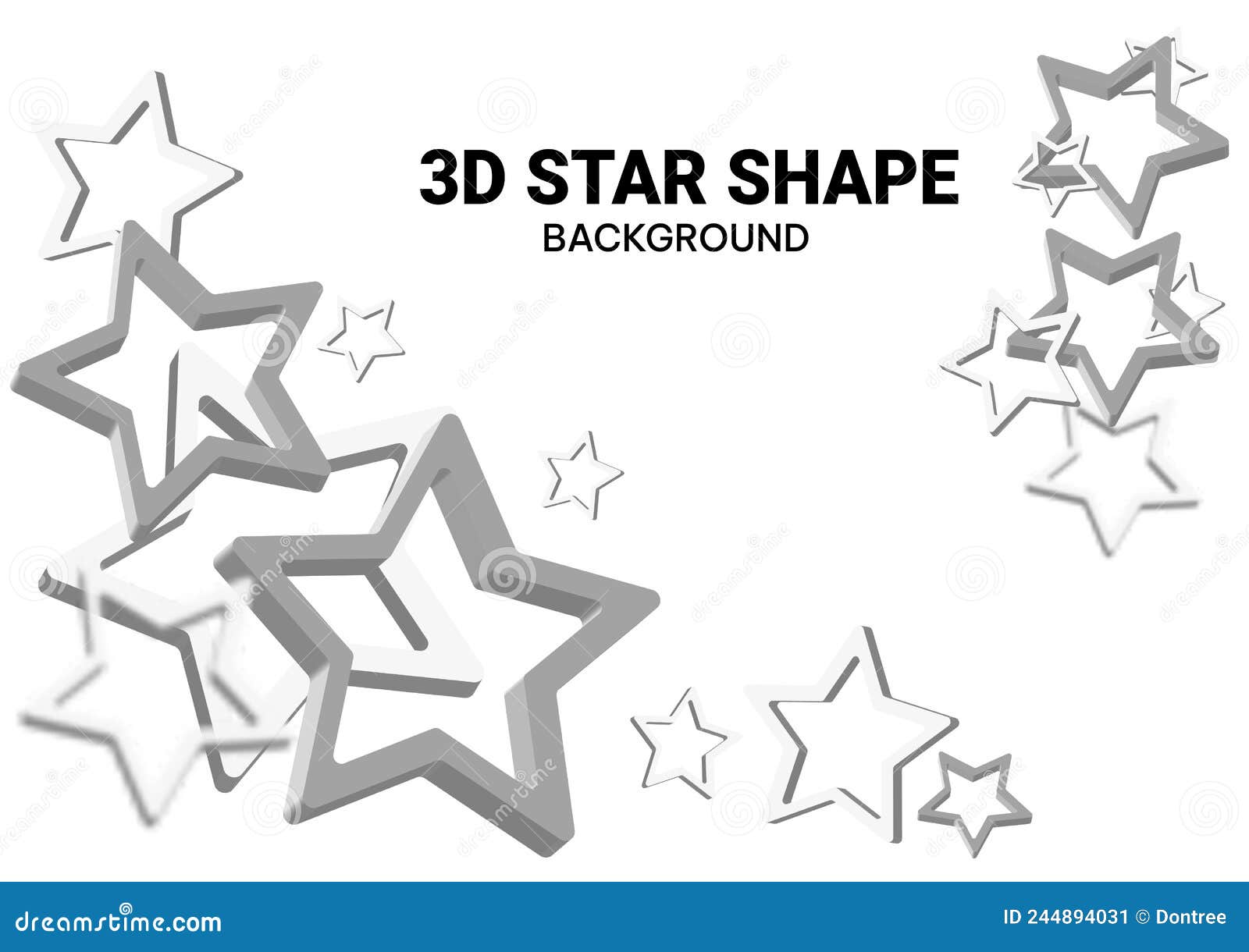 3D White Star Shape. Vector Illustration Stock Vector - Illustration of ...