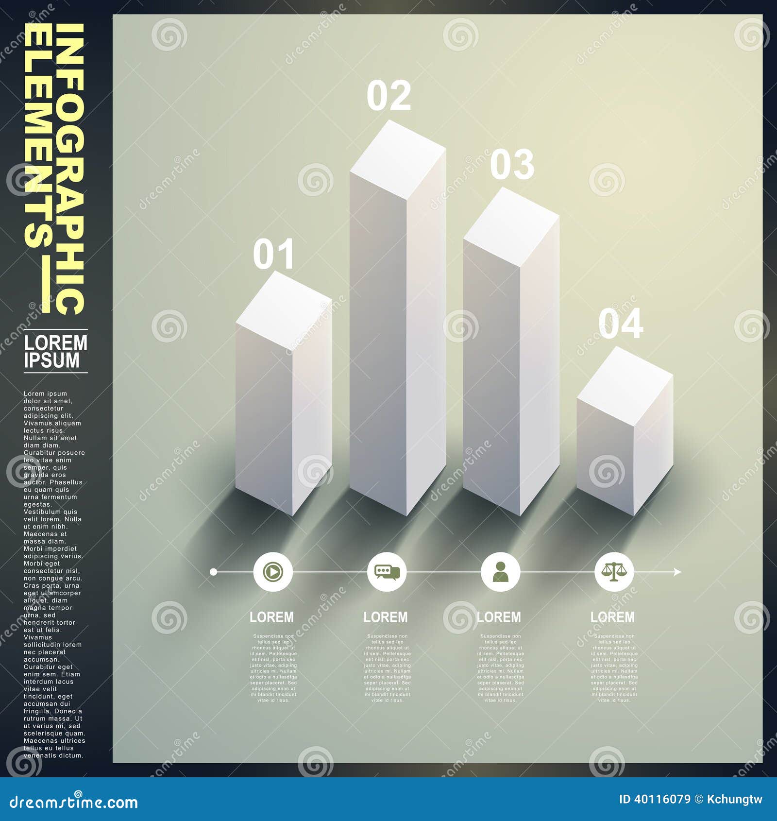 3d White Statistics Template Infographic Elements Stock Vector ...