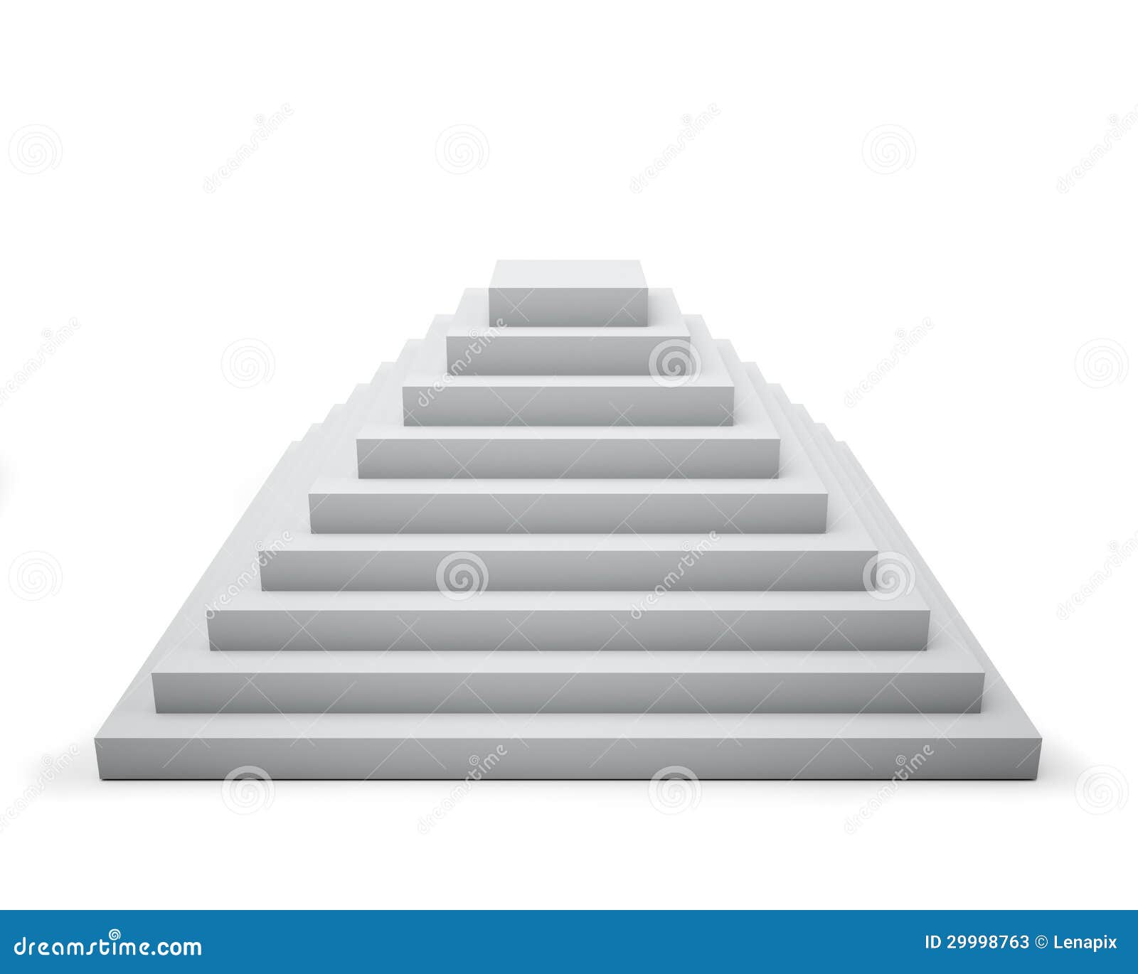 3D white step pyramid stock illustration. Illustration of staircase ...