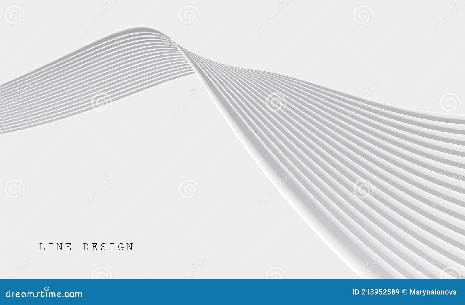 3D White Stripe Moving In Perspective, Wave Made Og Lined Surface In ...