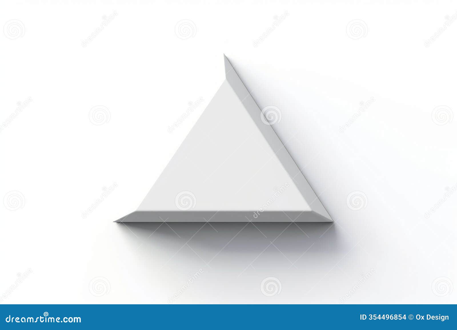 3D White Triangle Isolated on White Background. Front View Stock ...