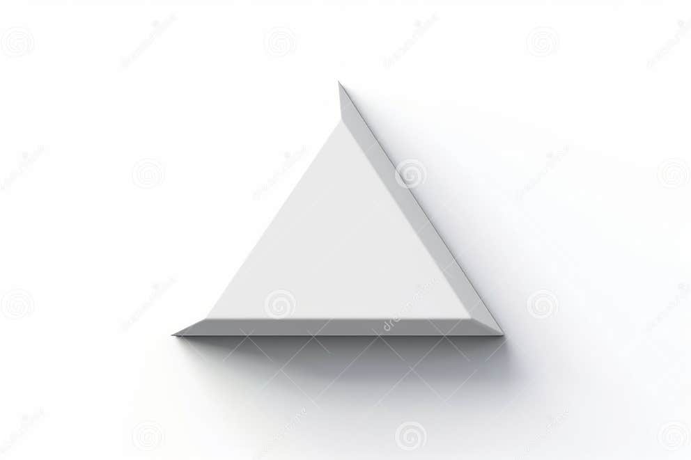 3D White Triangle Isolated on White Background. Front View Stock Illustration - Illustration of ...