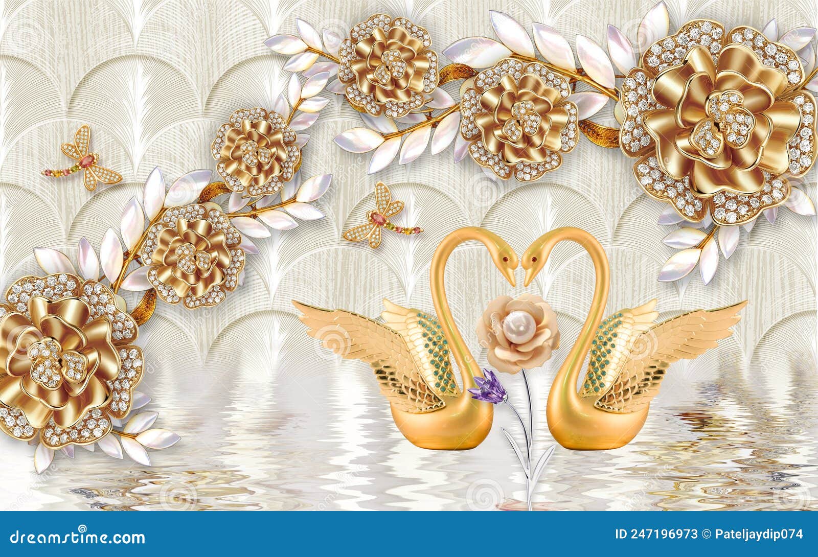 3D White Wallpaper with Grey Elements, Stock Illustration ...